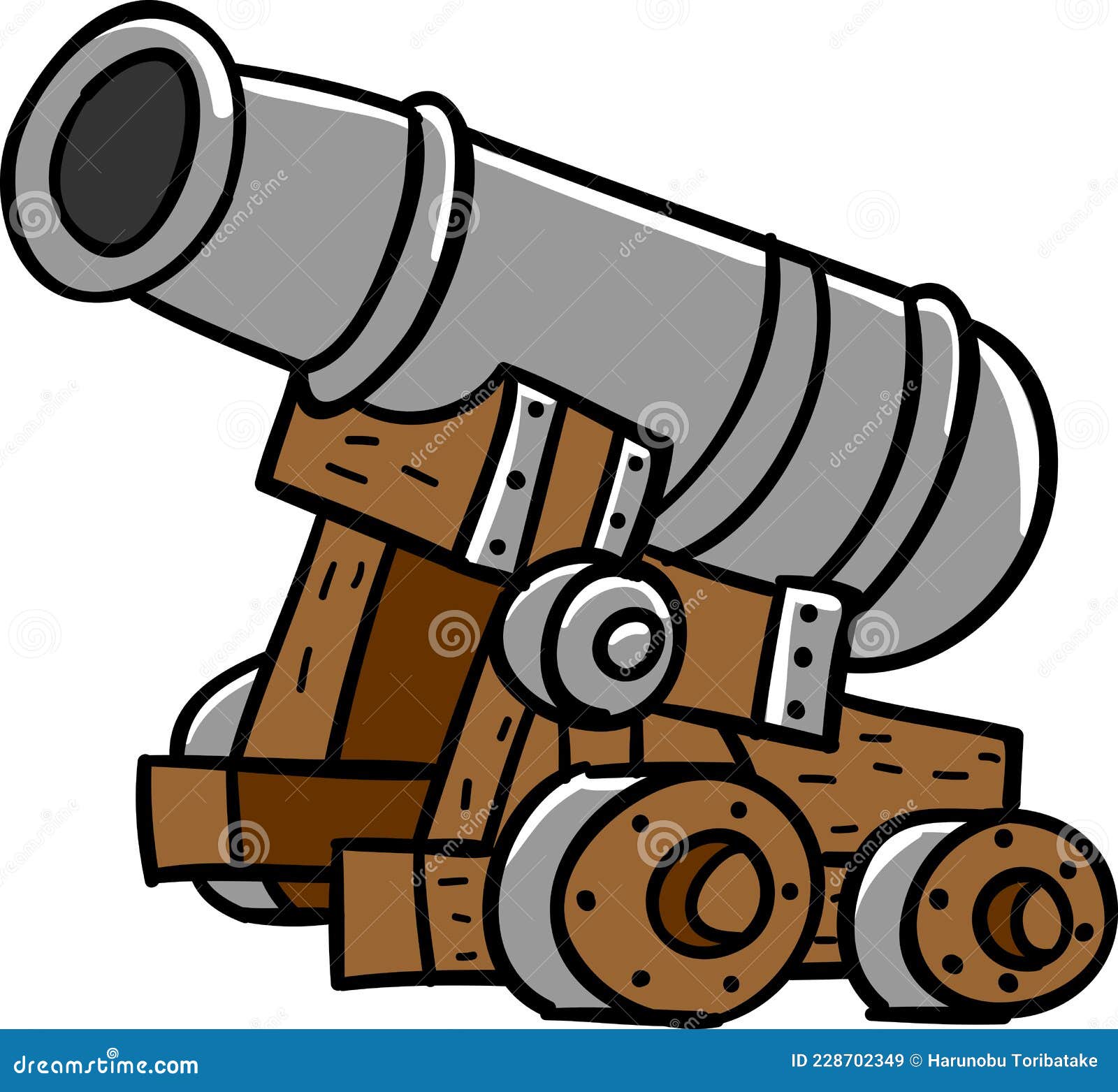 Illustration of an Old Cannon Stock Vector - Illustration of line ...