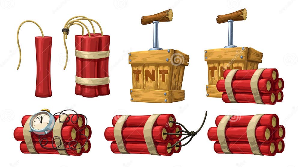 Dynamite set on white stock vector. Illustration of detonator - 154345134