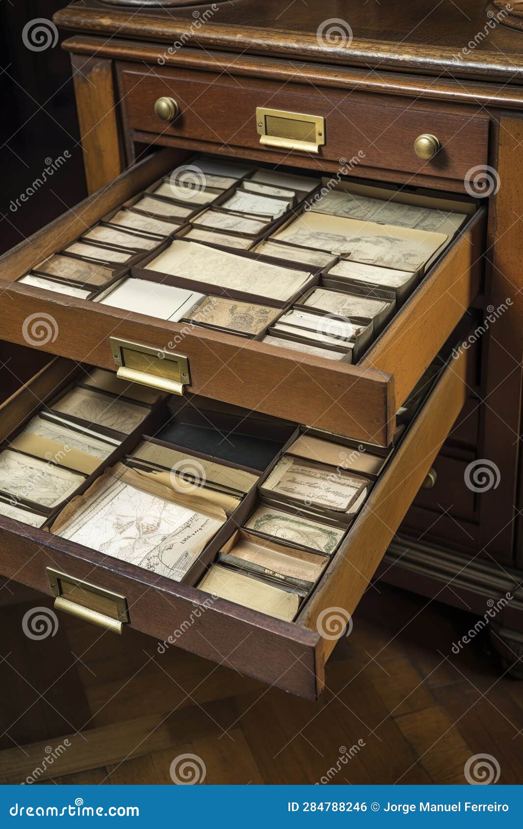 Illustration, Old Library with File Reference Archive, Generative Ai ...