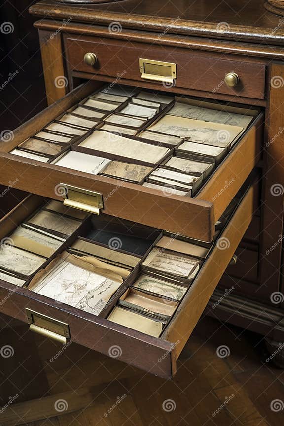 Illustration, Old Library with File Reference Archive, Generative Ai ...