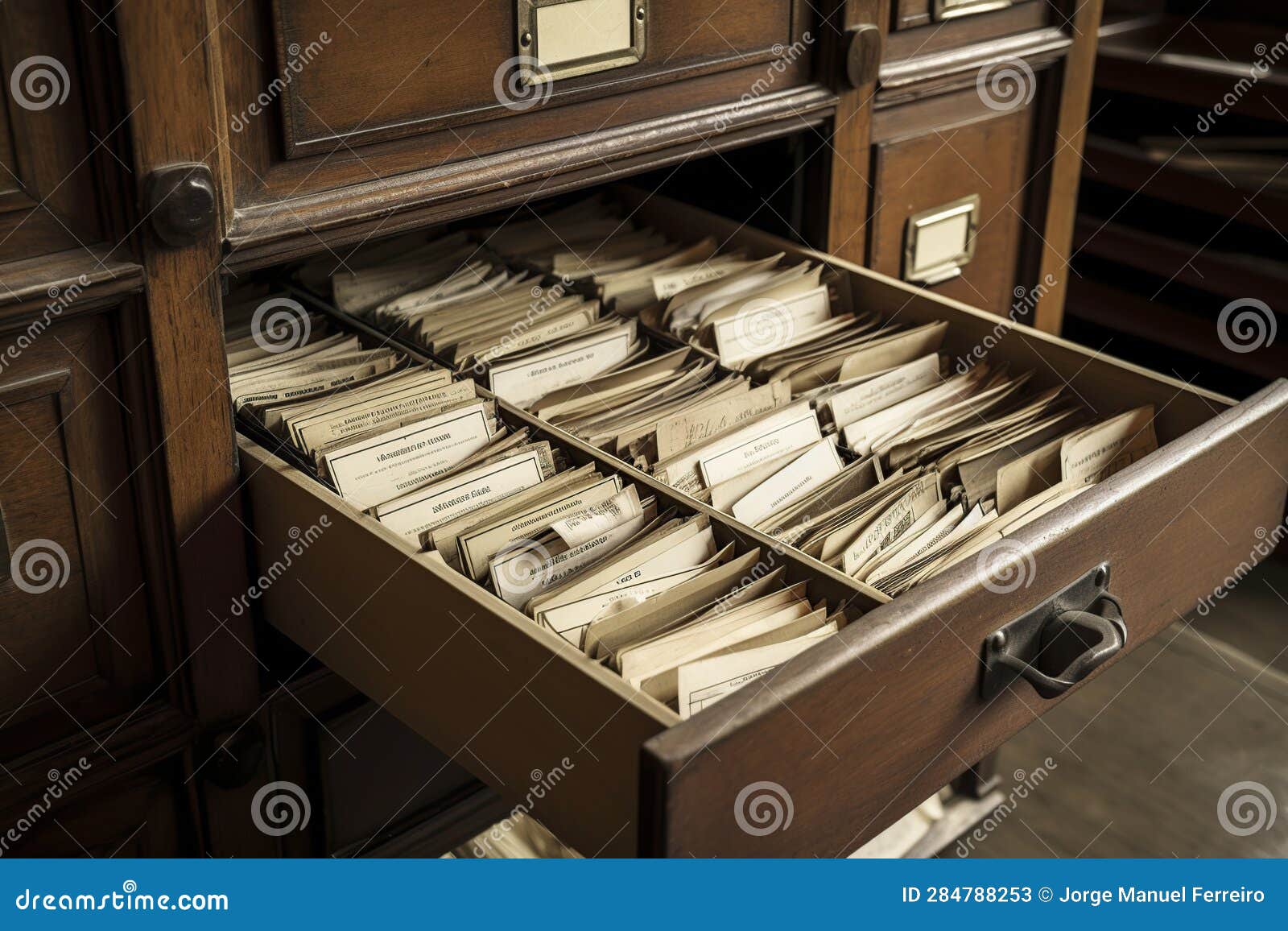 Illustration, Old Library with File Reference Archive , Generative Ai ...