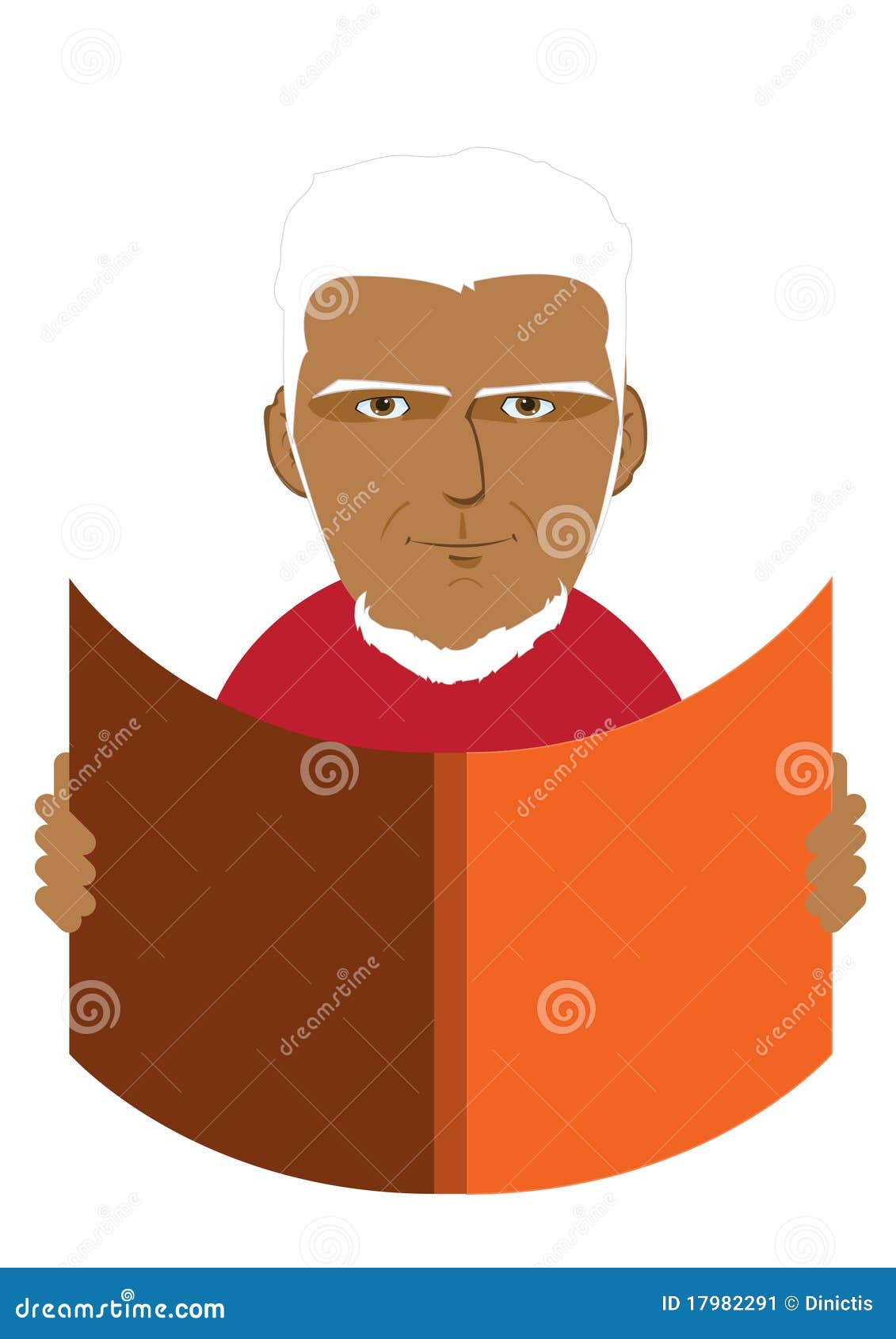 Illustration of a Old Man Reading Stock Vector - Illustration of play ...