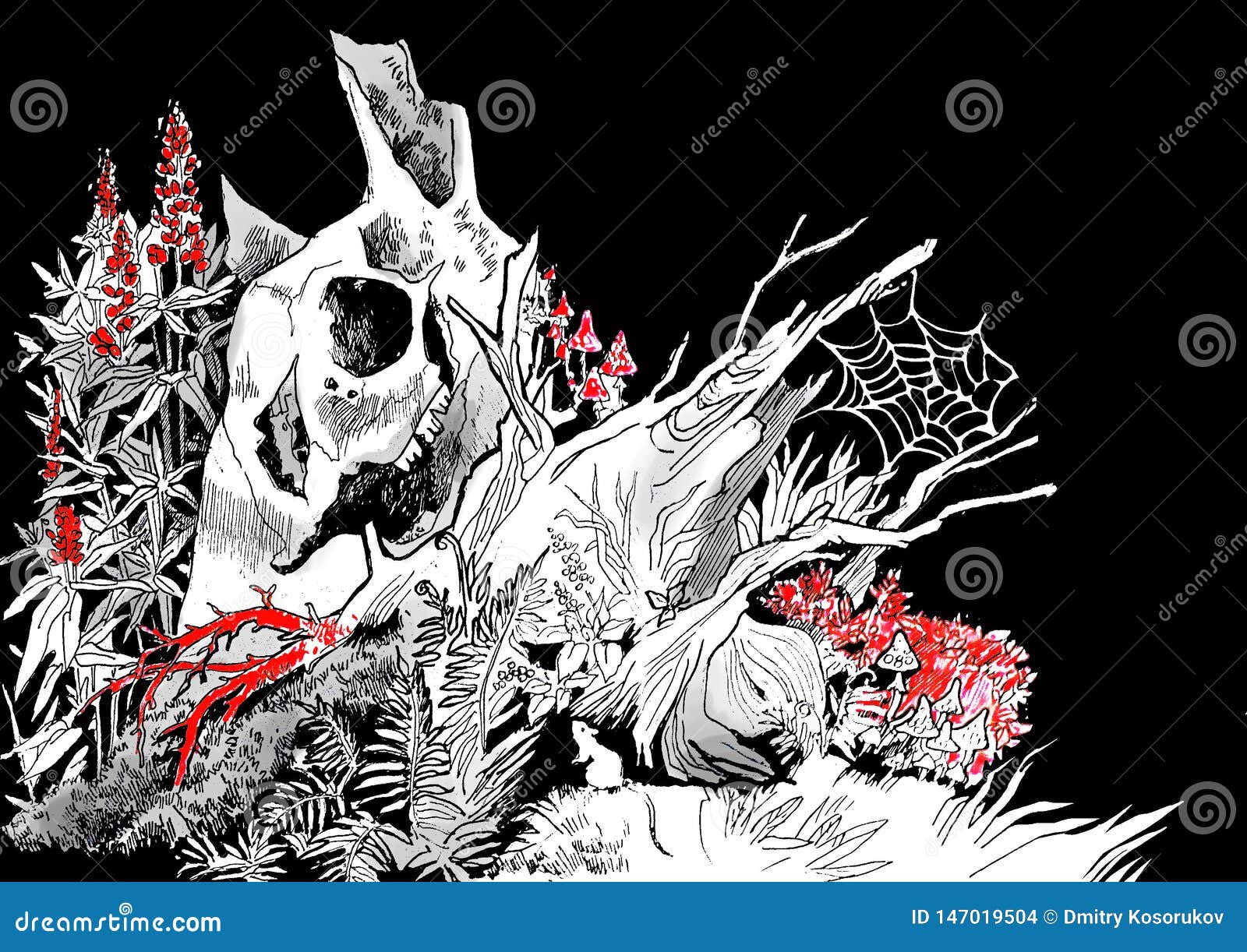 Illustration of an Old Rotten Tree Stump Stock Illustration ...