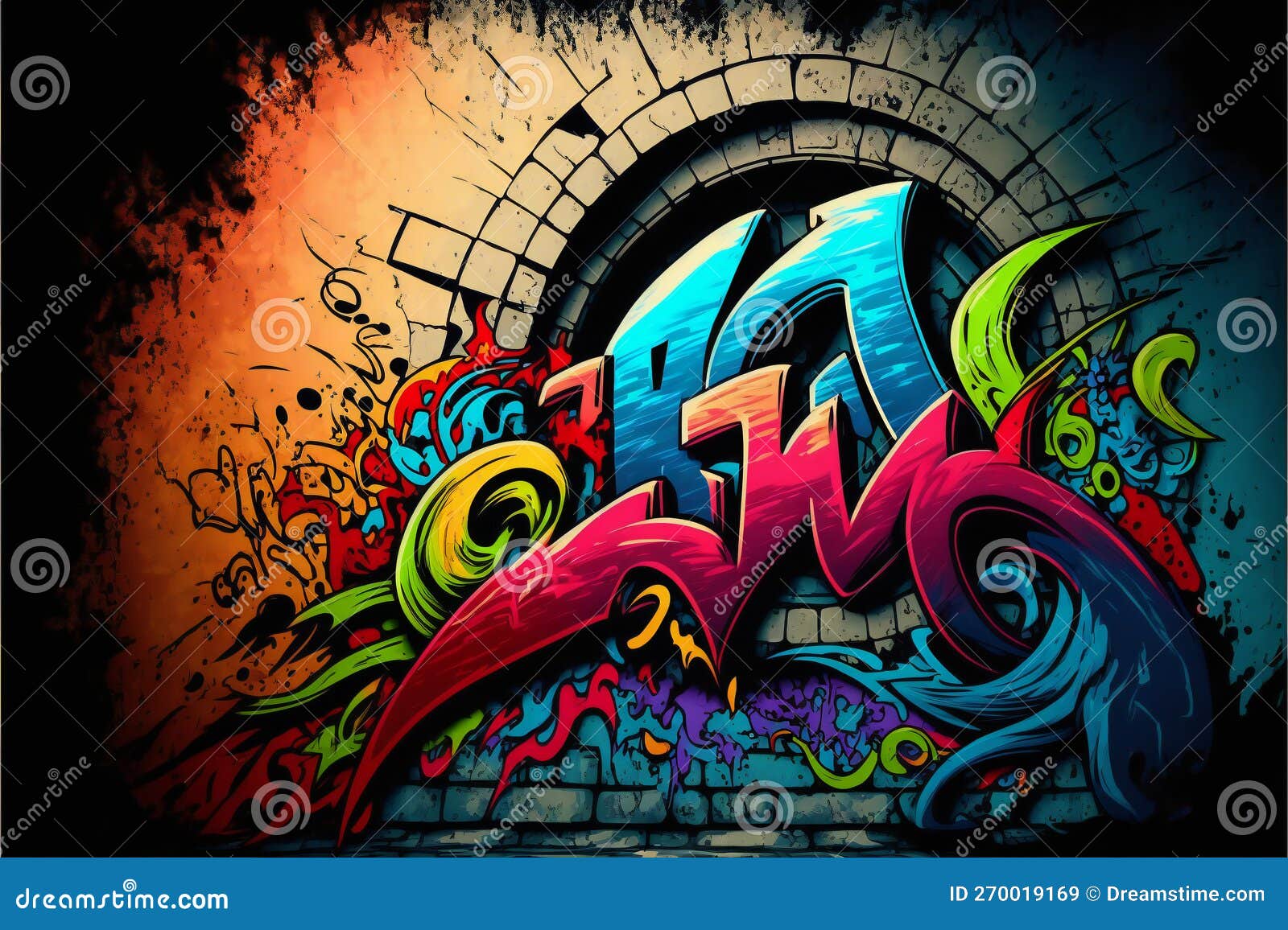 The Old Wall Painted in Color Graffiti Drawing, Hand Drawn & Artistic ...
