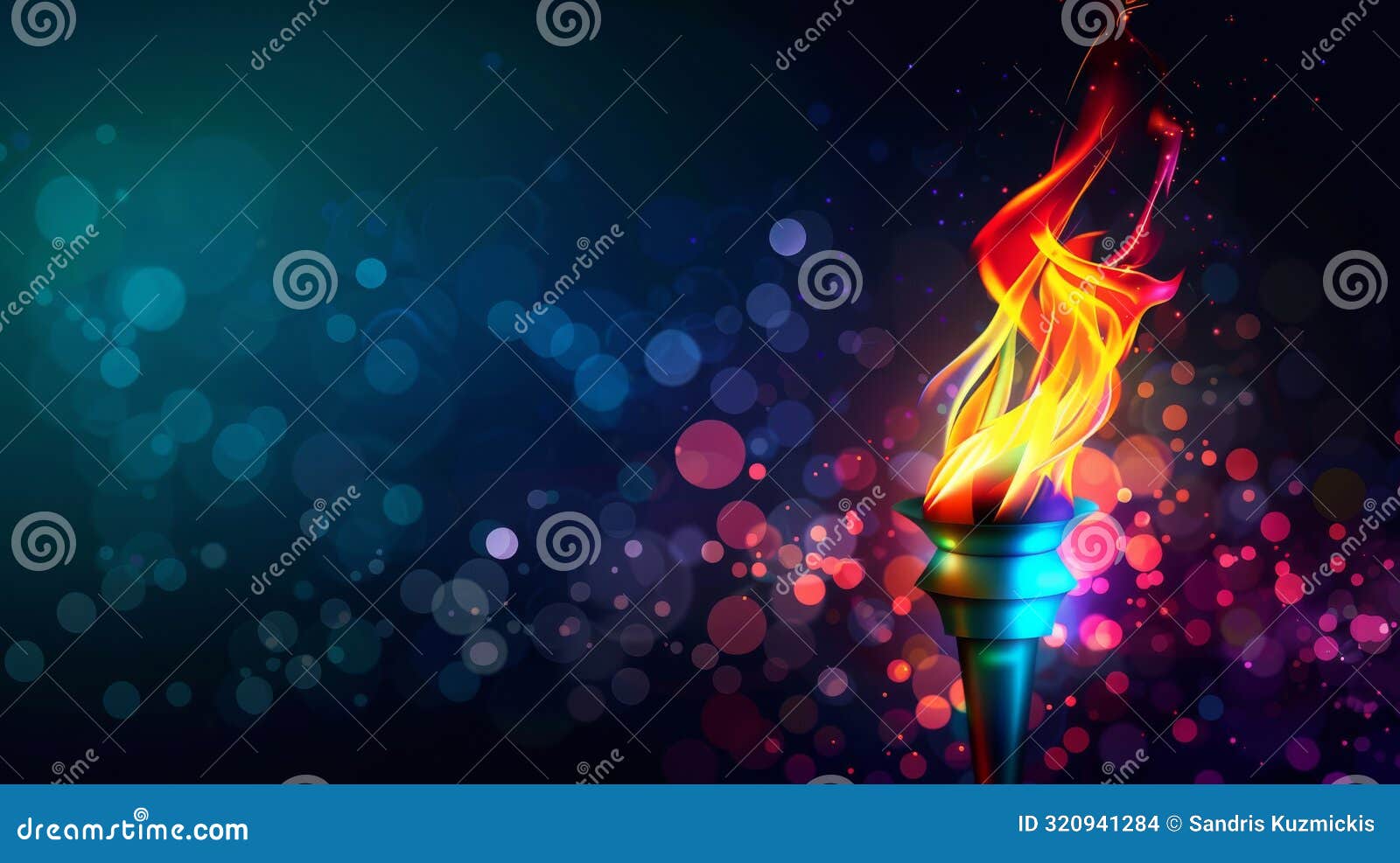 Illustration of Olympic Torch with Flame. Generative AI Stock ...