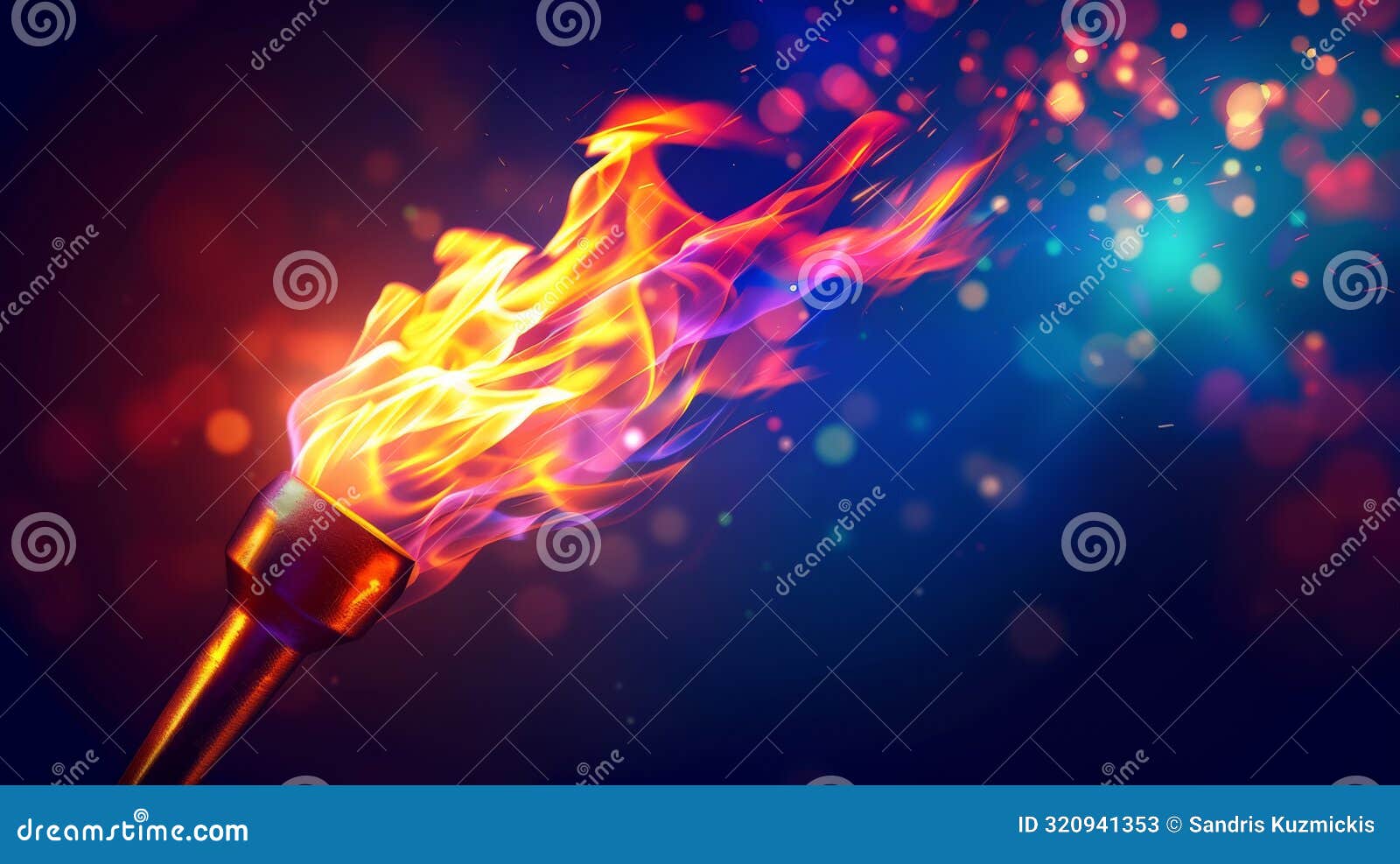 Illustration of Olympic Torch with Flame. Generative AI Stock ...