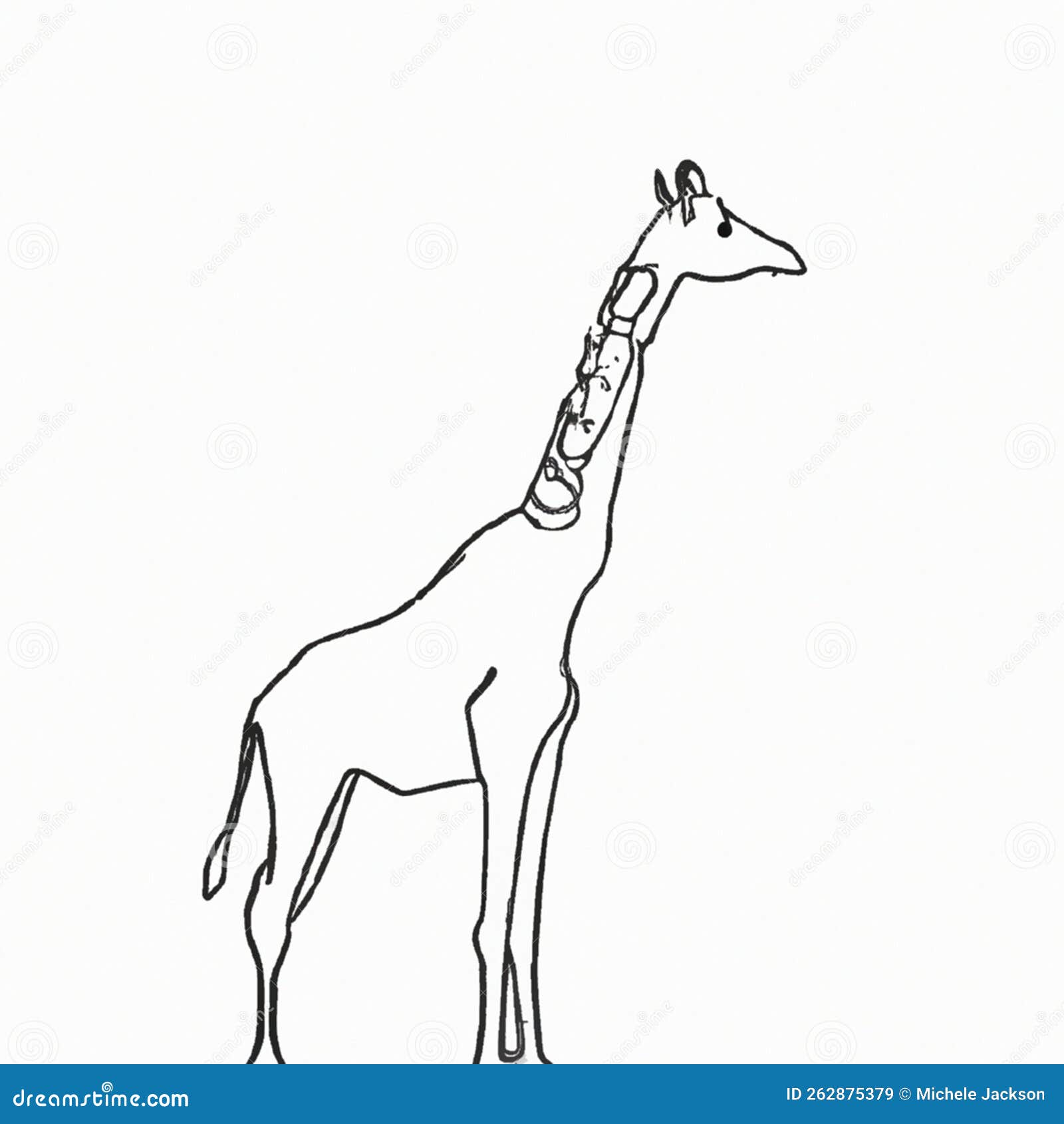 Doodle Drawing Illustrative Sketch of a Giraffe on a White Background ...