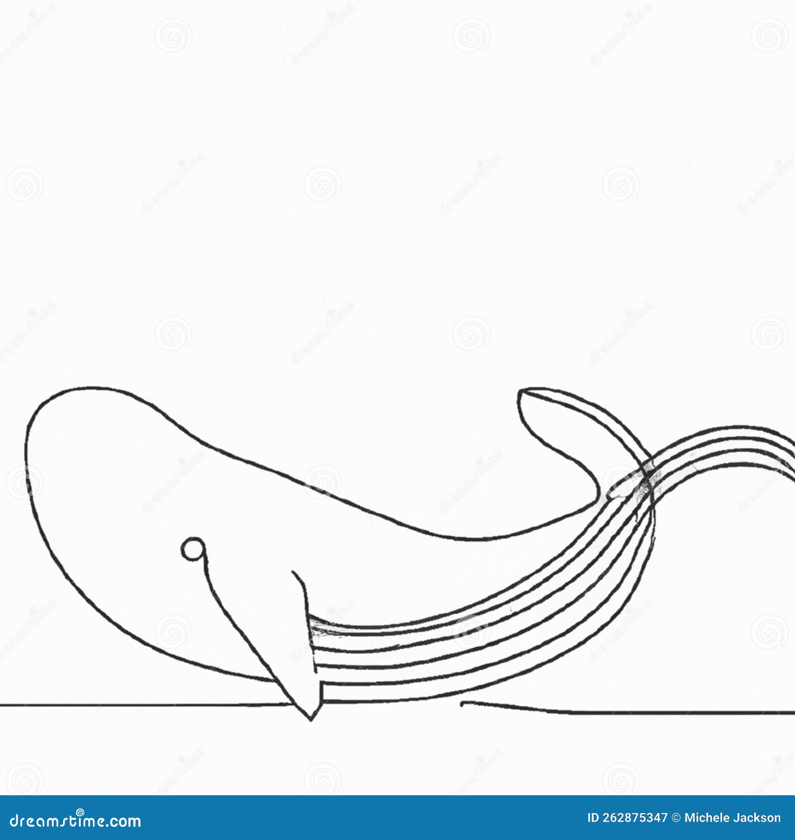 Doodle Drawing Illustrative Sketch of a Whale on a White Background ...