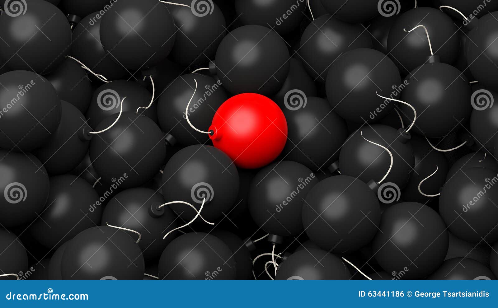 Illustration of One Red Bomb Lying Stock Illustration - Illustration of ...