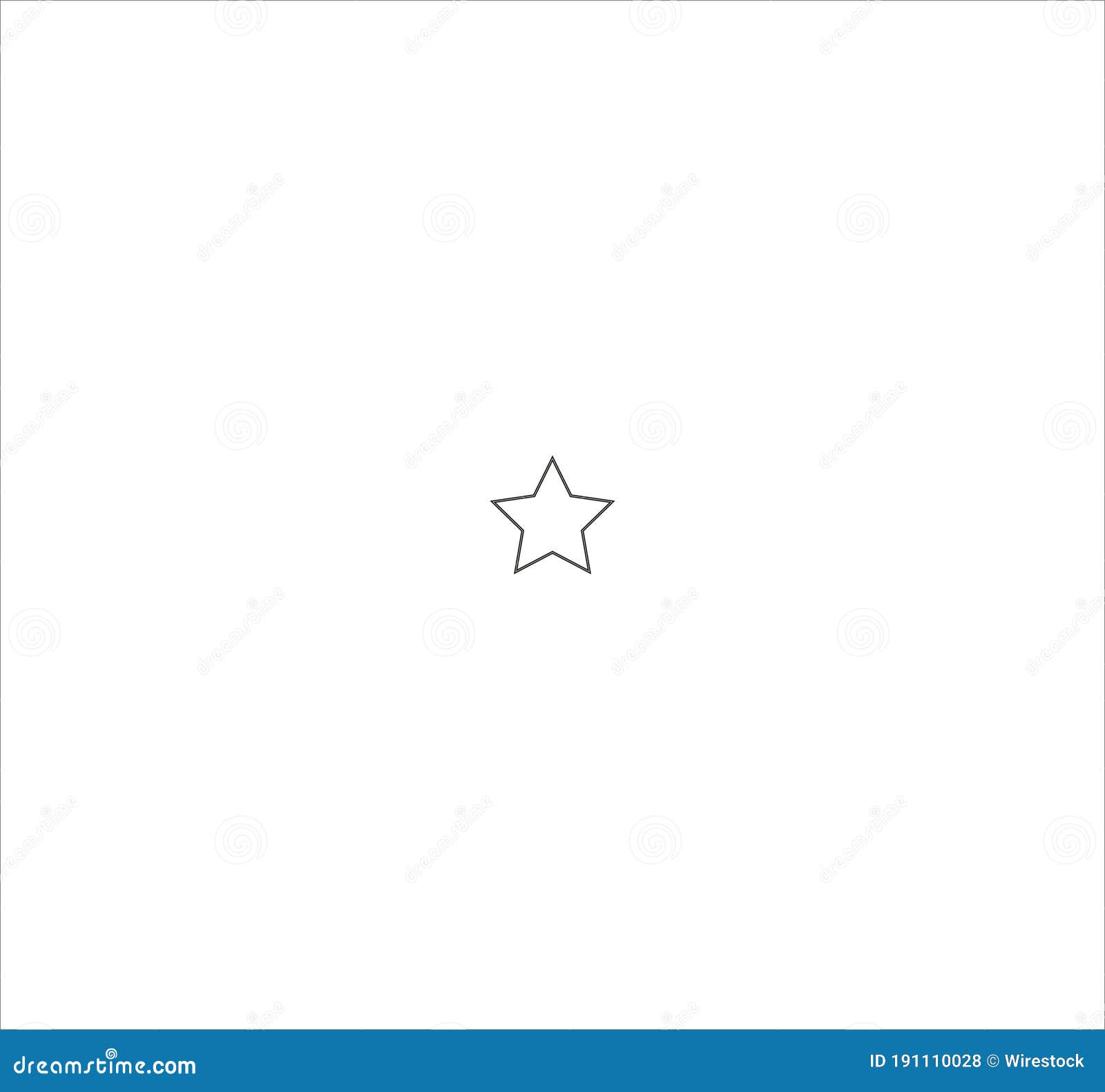 Illustration of One Uncolored Star Icon Isolated on a White Background ...