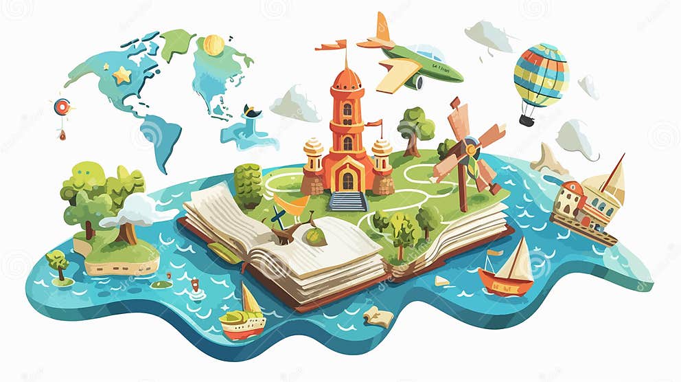 Illustration of Online Courses with Cartoon Characters for E-Learning ...