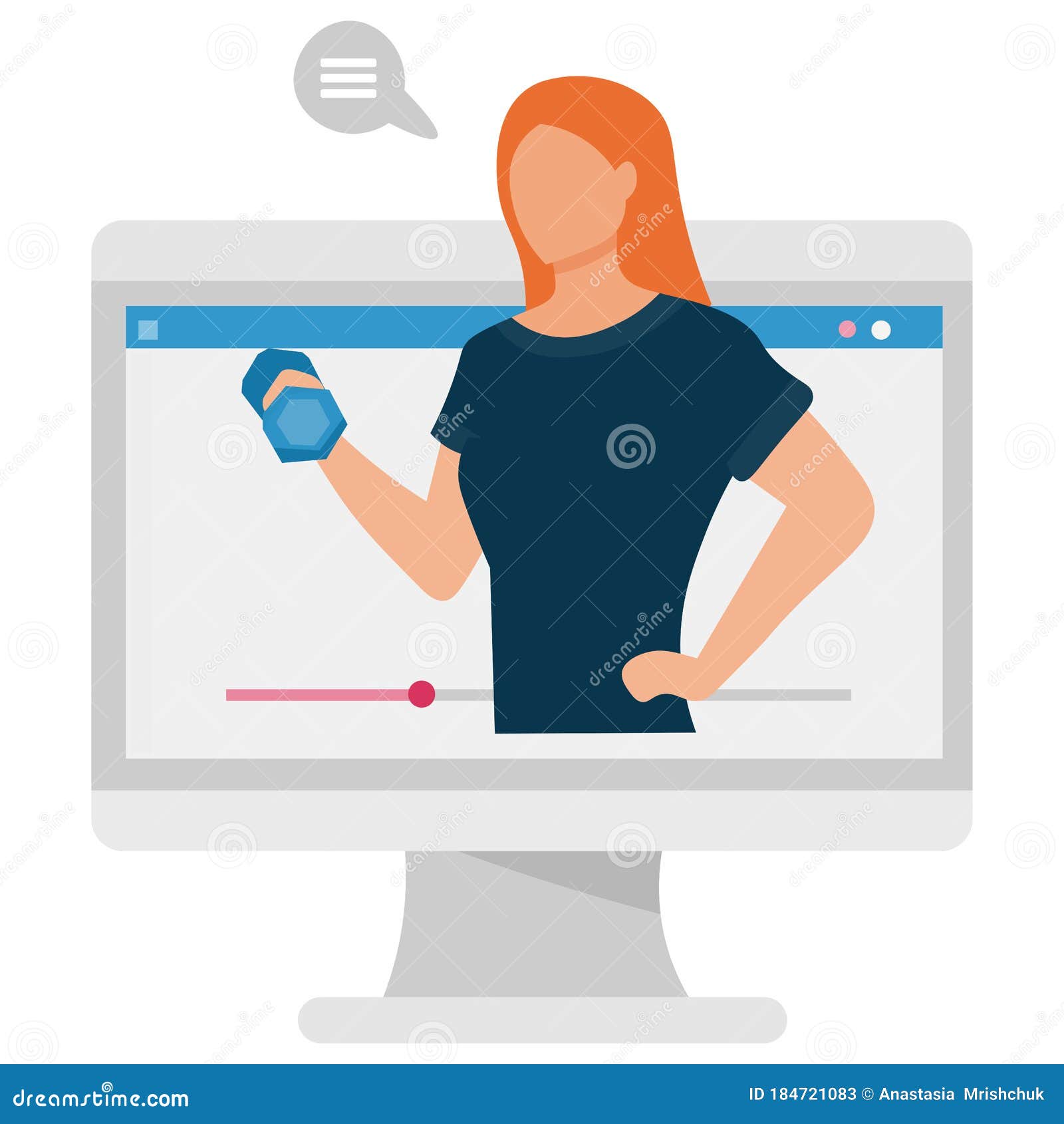Illustration of Online Workouts on a White Background. Vector ...