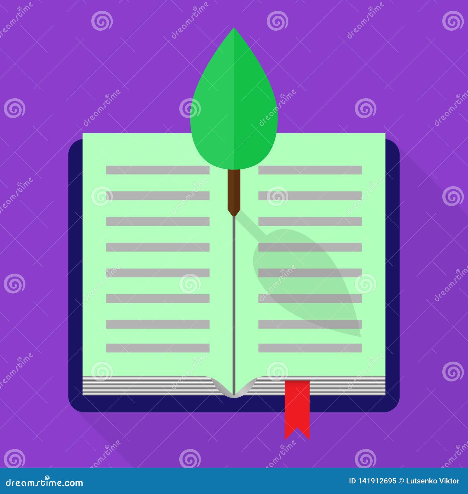 Cool Illustration of an Open Book with a Tree. Flat Design Editorial ...