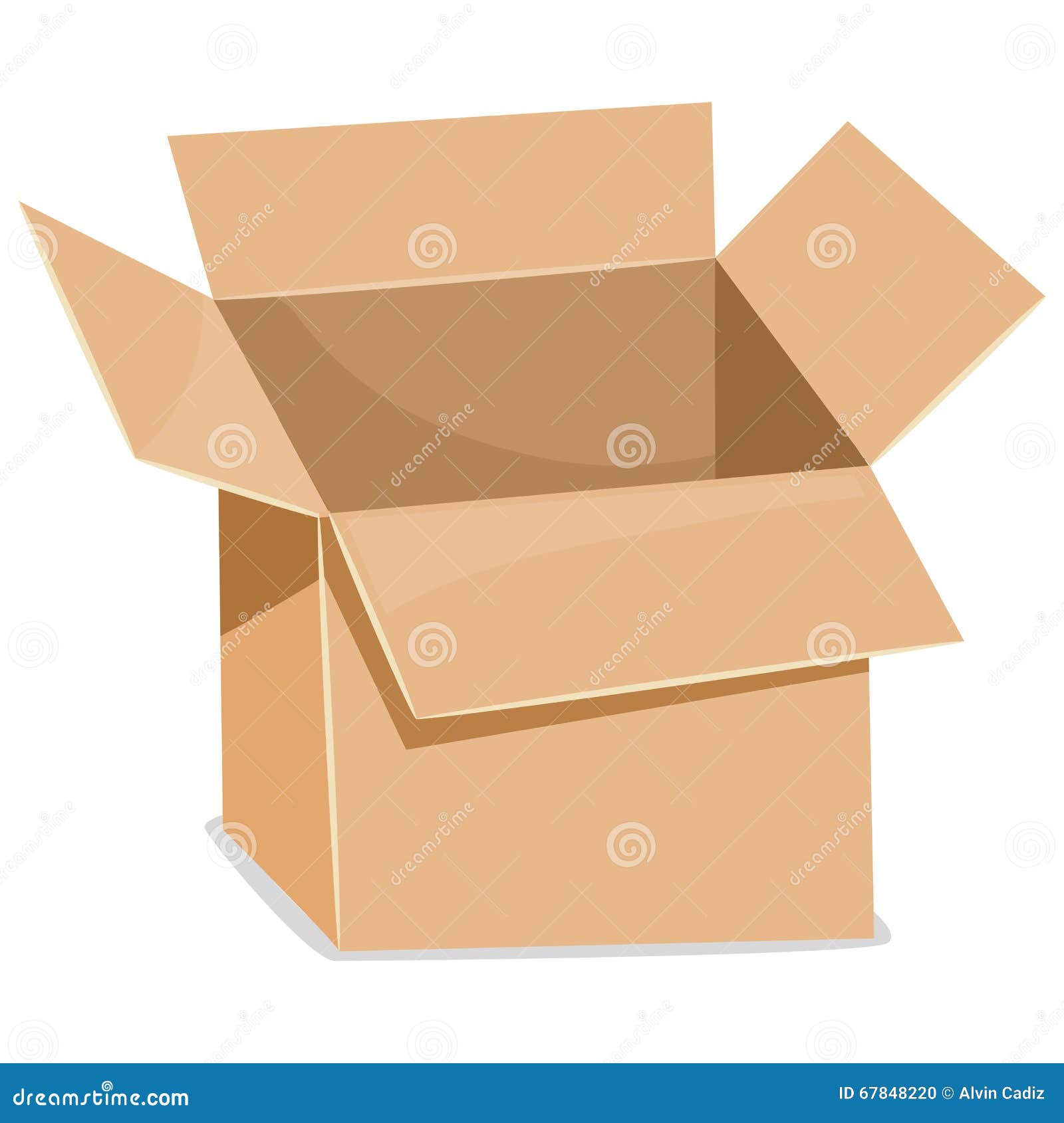 Illustration of an Open Box Carton Stock Vector - Illustration of ...