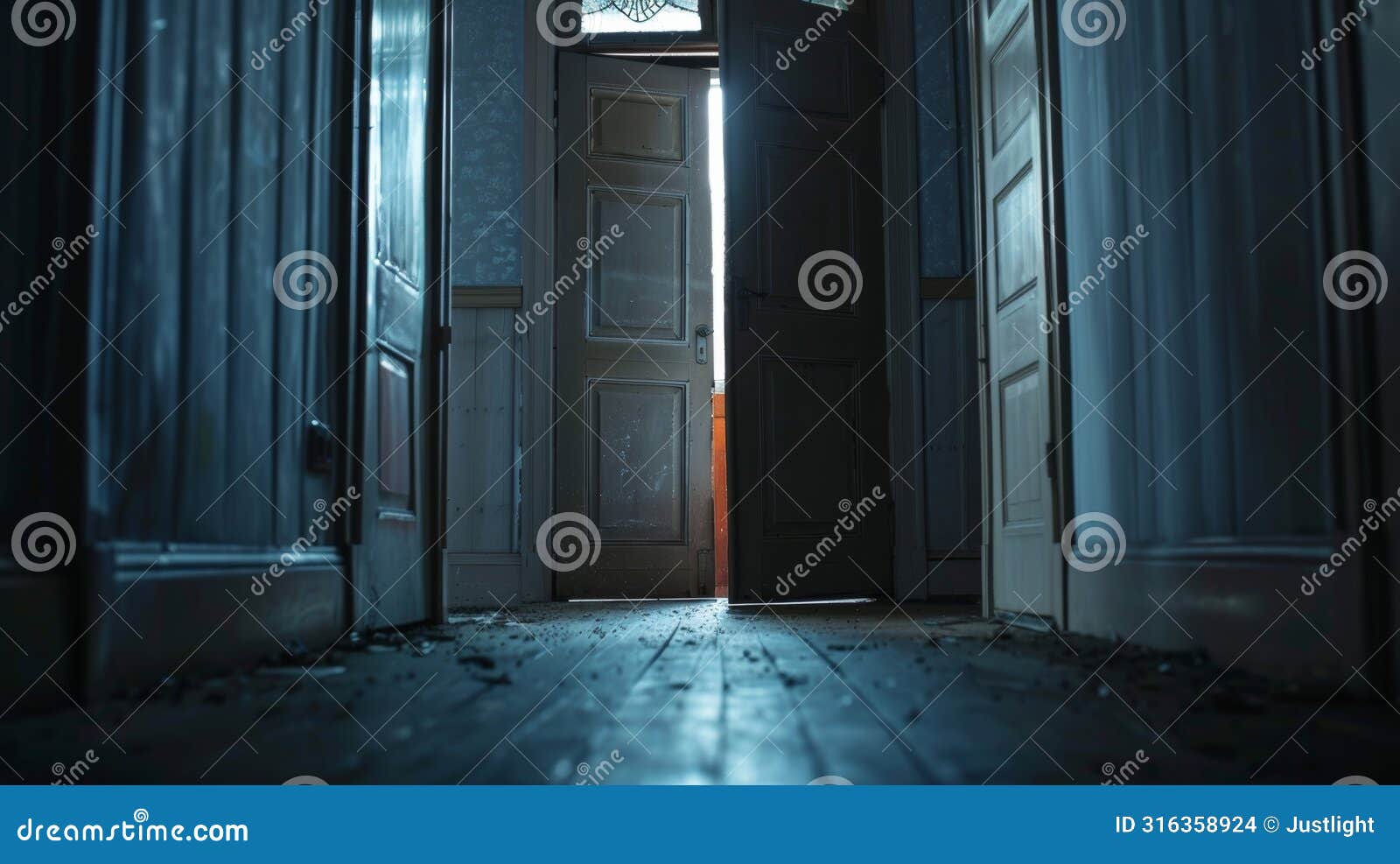 Open Door Leading into Dark Room Stock Photo - Image of open, unlit ...