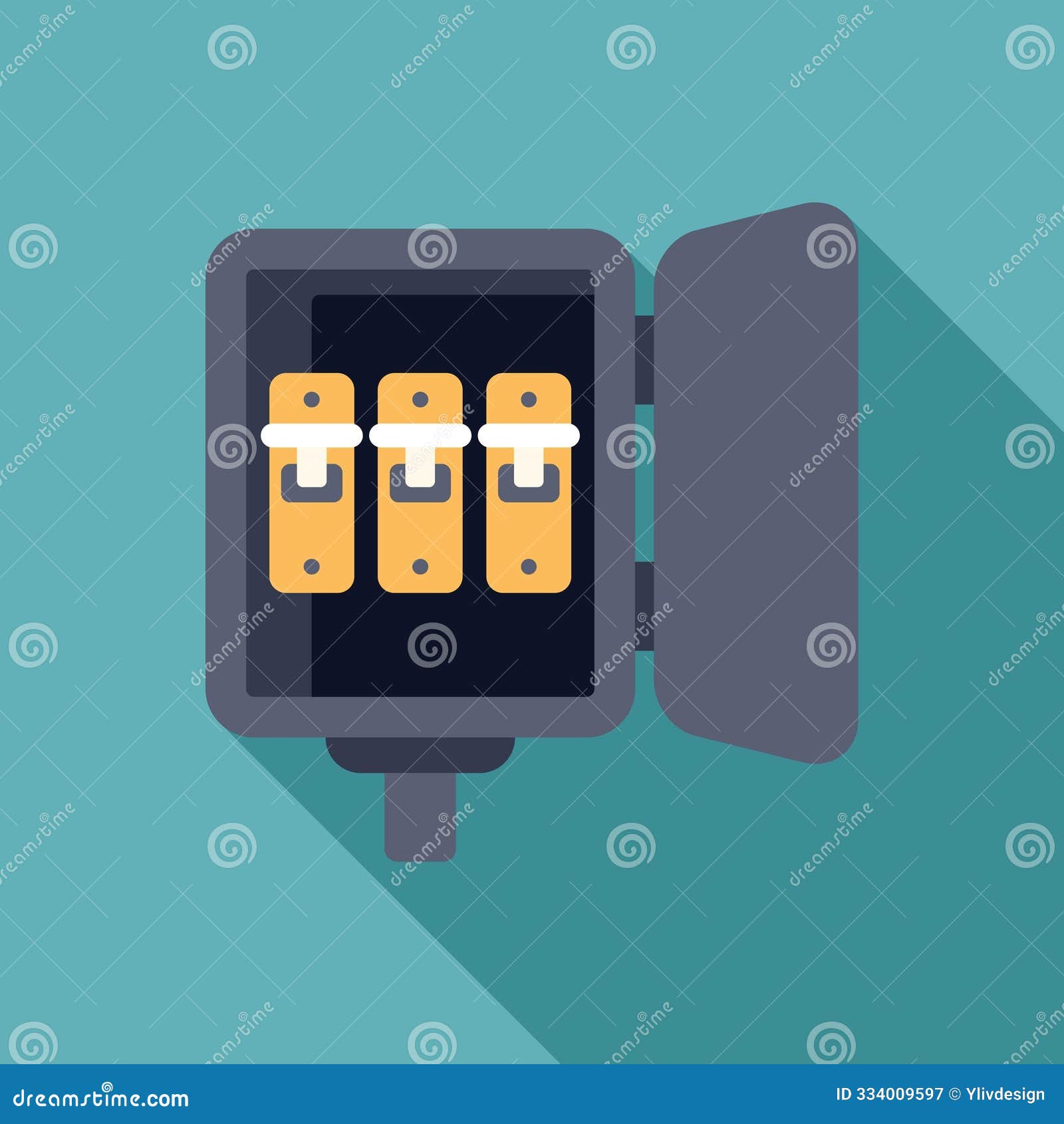 Electrical Panel Showing Circuit Breakers with Open Cover Stock ...