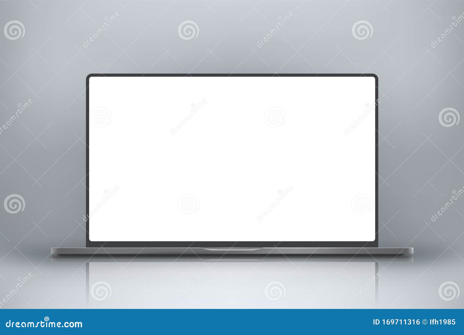 Laptop Grey Background with Reflect Stock Vector - Illustration of ...
