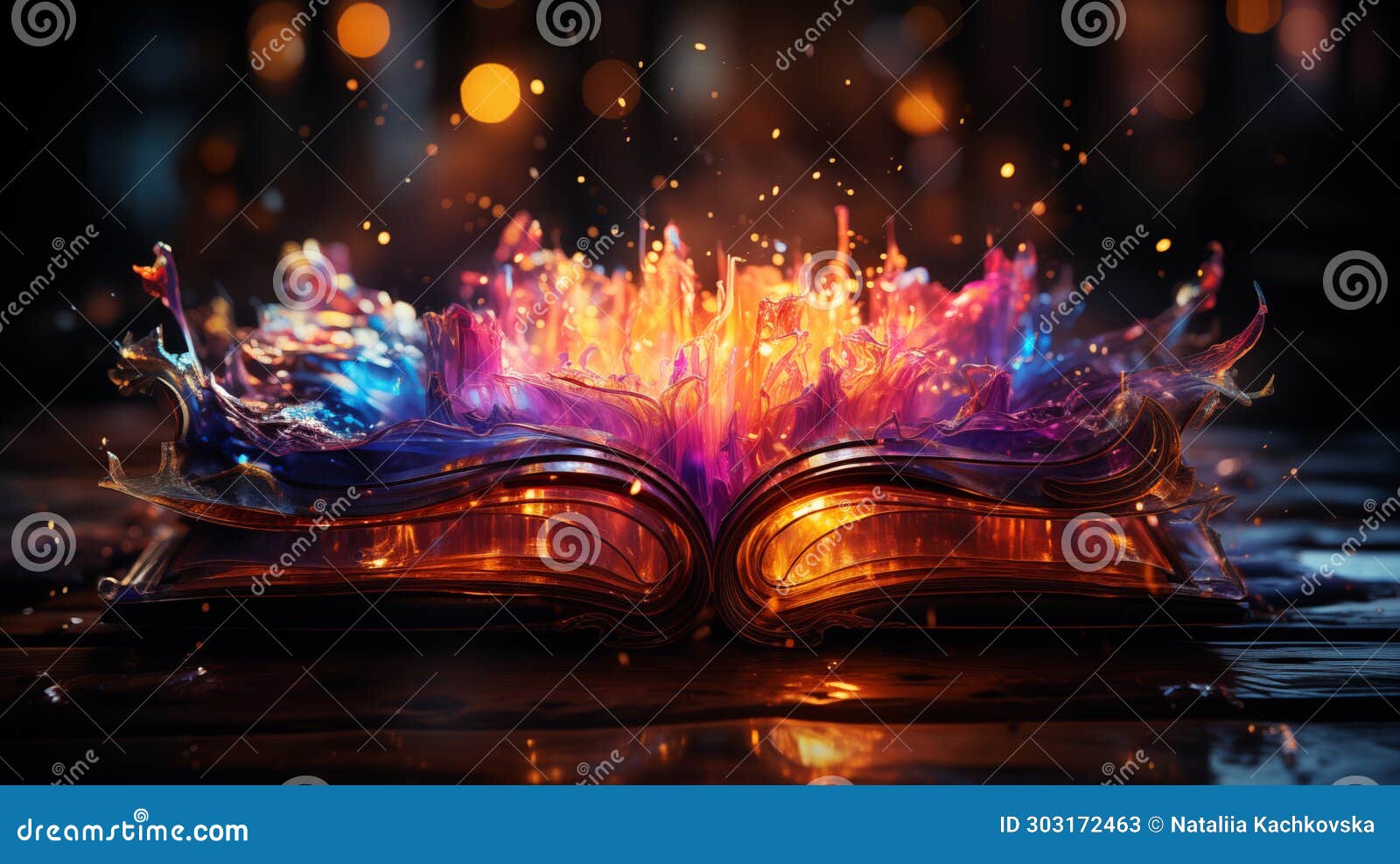 Open Magic Book with Fairytale Stock Image - Image of magical, leisure ...