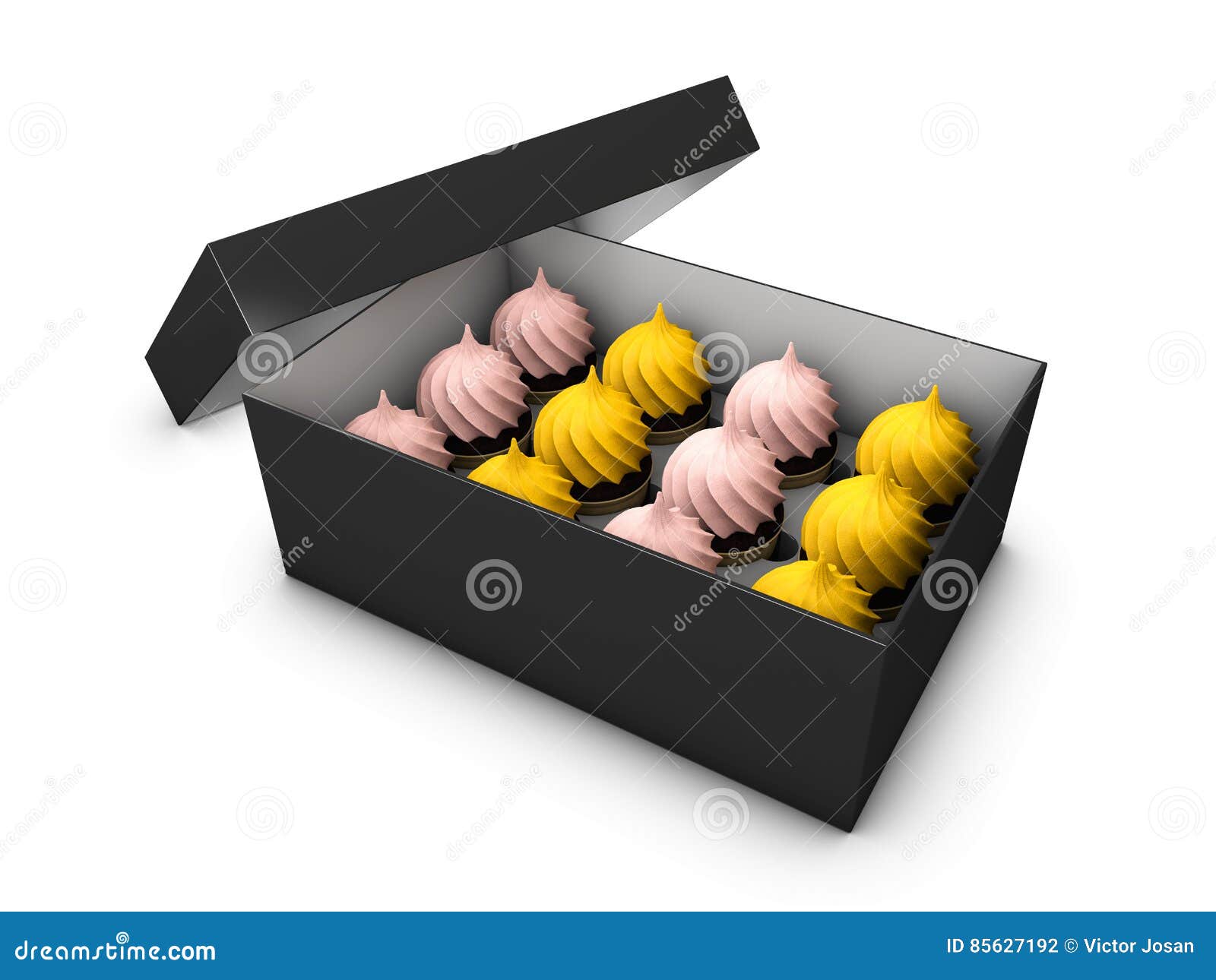 Illustration of Open Paper Box for Cookies or Cakes on White Background ...