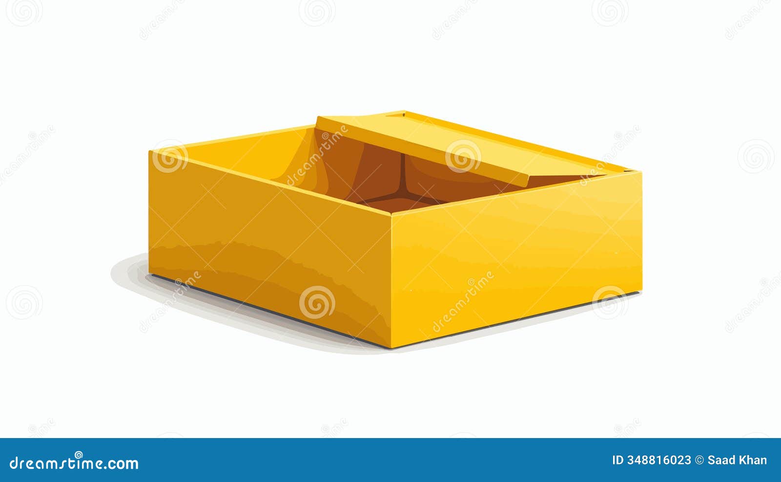 An Illustration of an Open Yellow Cardboard Box, Symbolizing Delivery ...