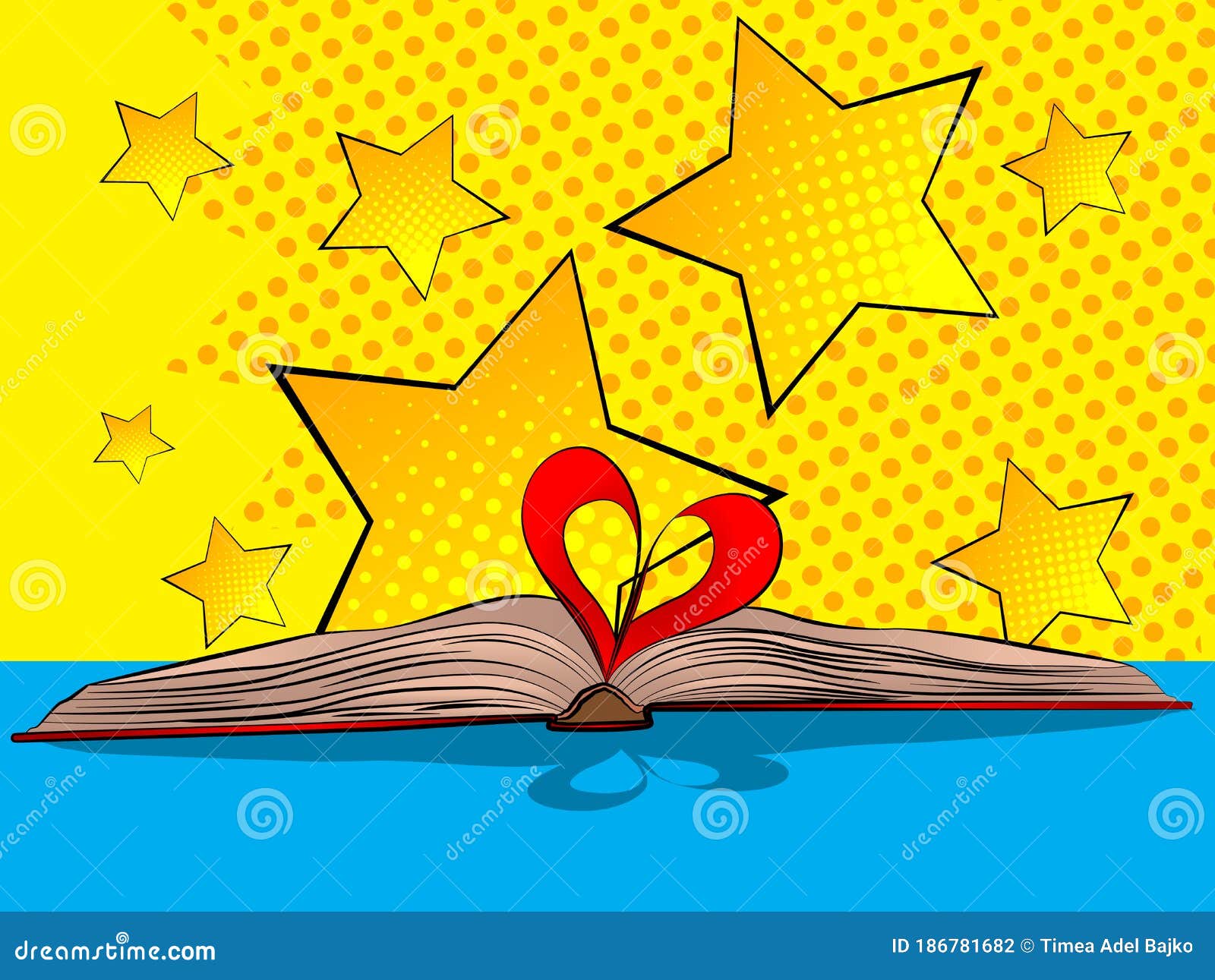Opened Book with Sheets in the Form of Heart. Stock Vector ...