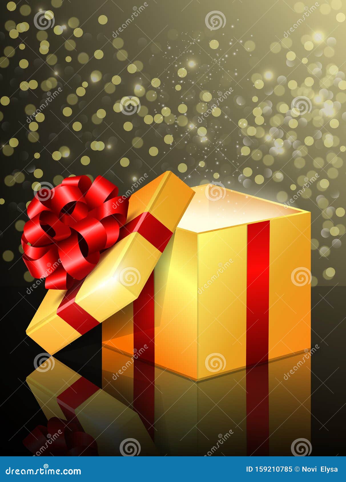 Opened Gift Box with Bright Rays of Light Stock Vector - Illustration ...