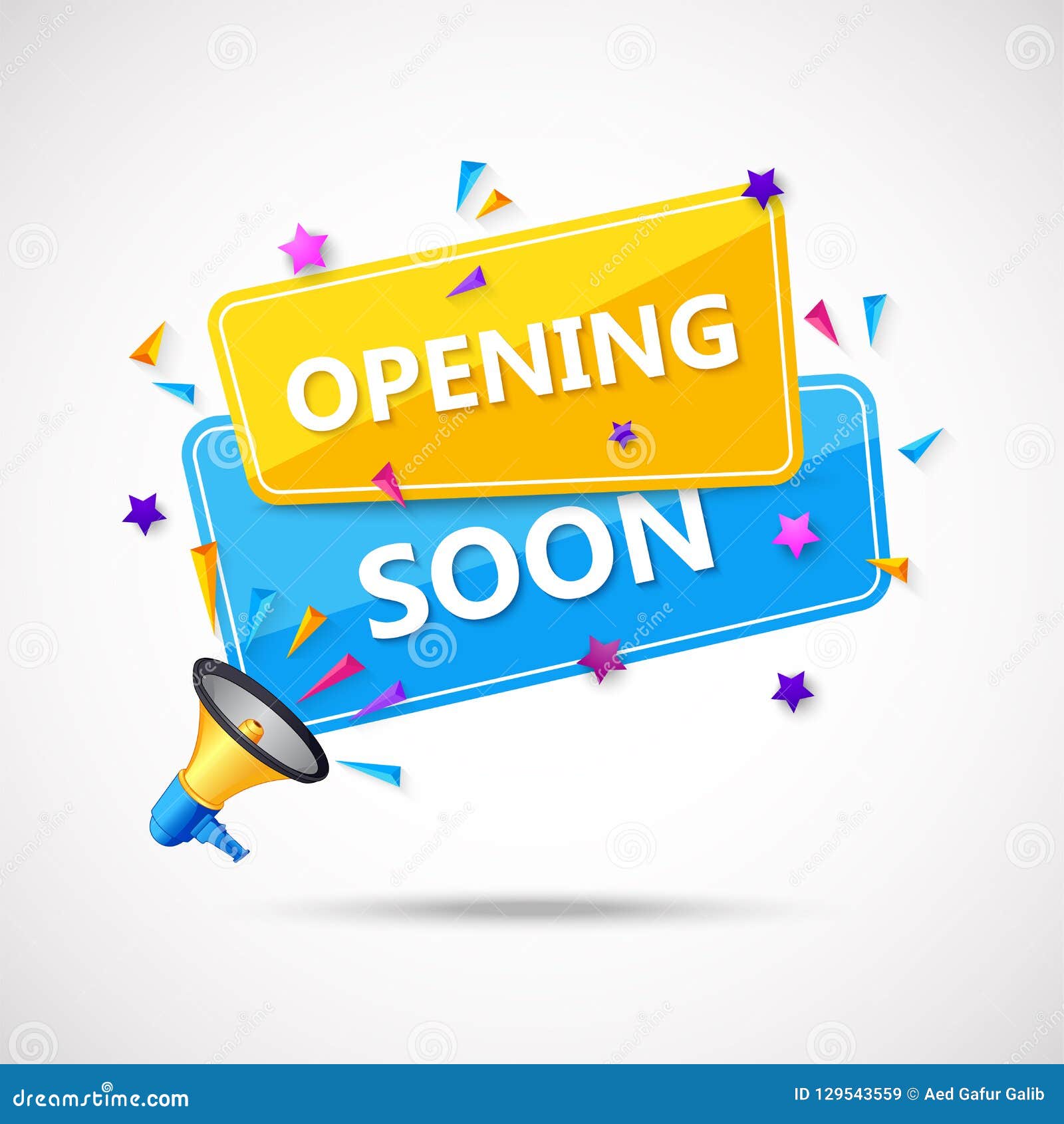 Opening Soon Background Composition with Flat Design Stock Vector ...
