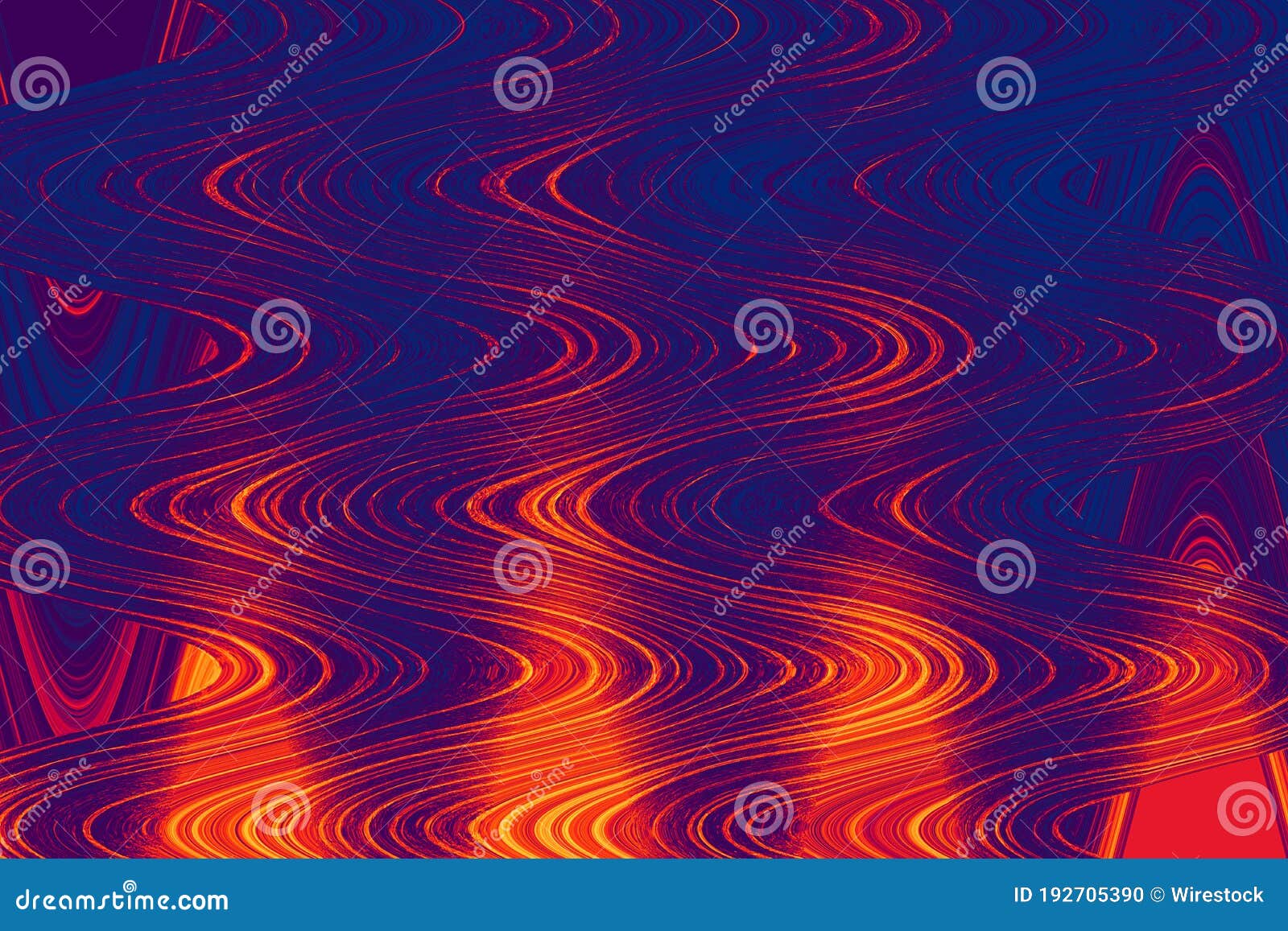 Illustration with an Orange and Blue Wavy Pattern Stock Illustration ...