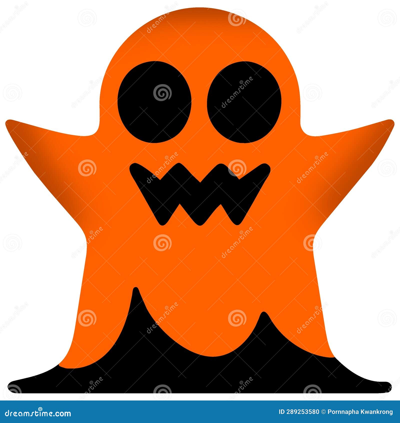 Illustration of an Orange Cartoon Ghost Isolated on a White Background ...
