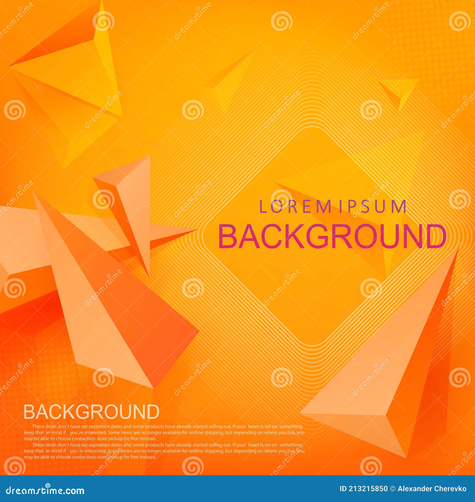 Illustration with Orange Color Gradient, Triangles with 3d Effect ...