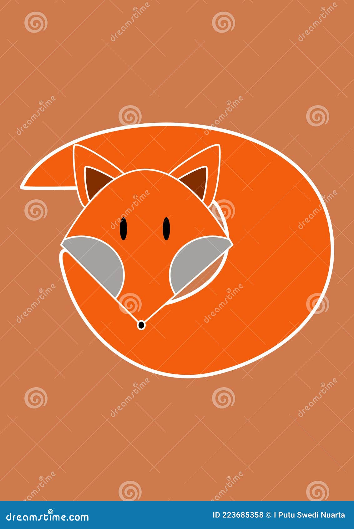 An Illustration of the Orange Fox Design Stock Vector - Illustration of ...