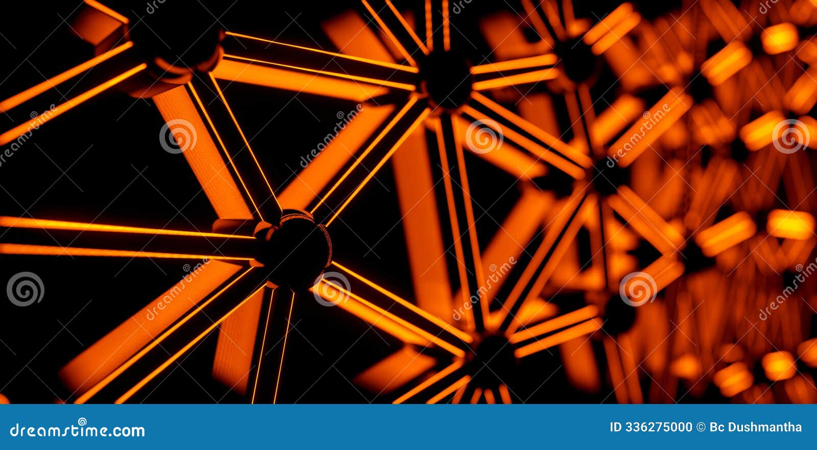 Orange Geometric Wireframe Structure Stock Illustration - Illustration ...