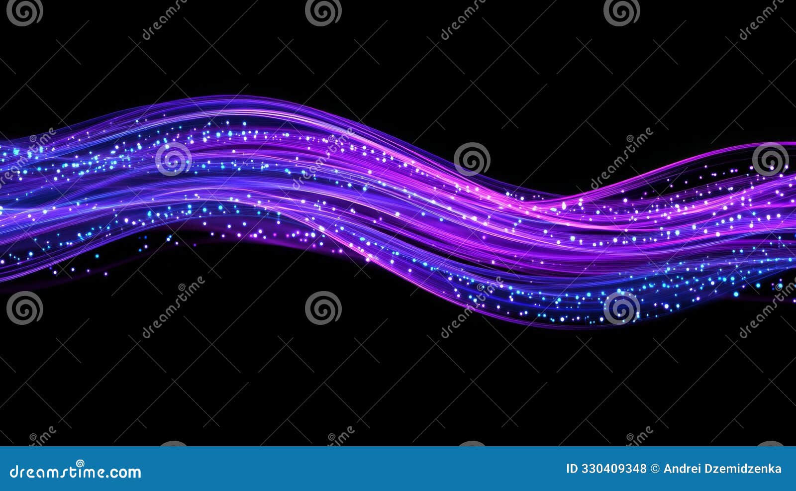 Illustration of Orange Particles of Optical Fiber in 3D Stock ...