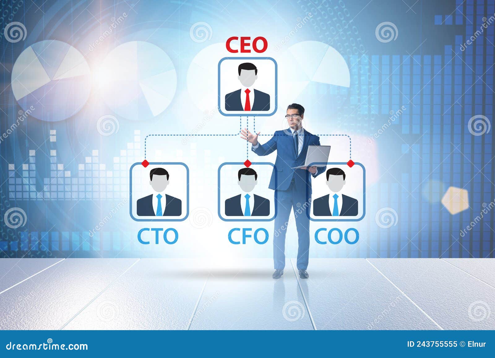 Illustration of Organisation Chart with Various Executives Stock Image ...