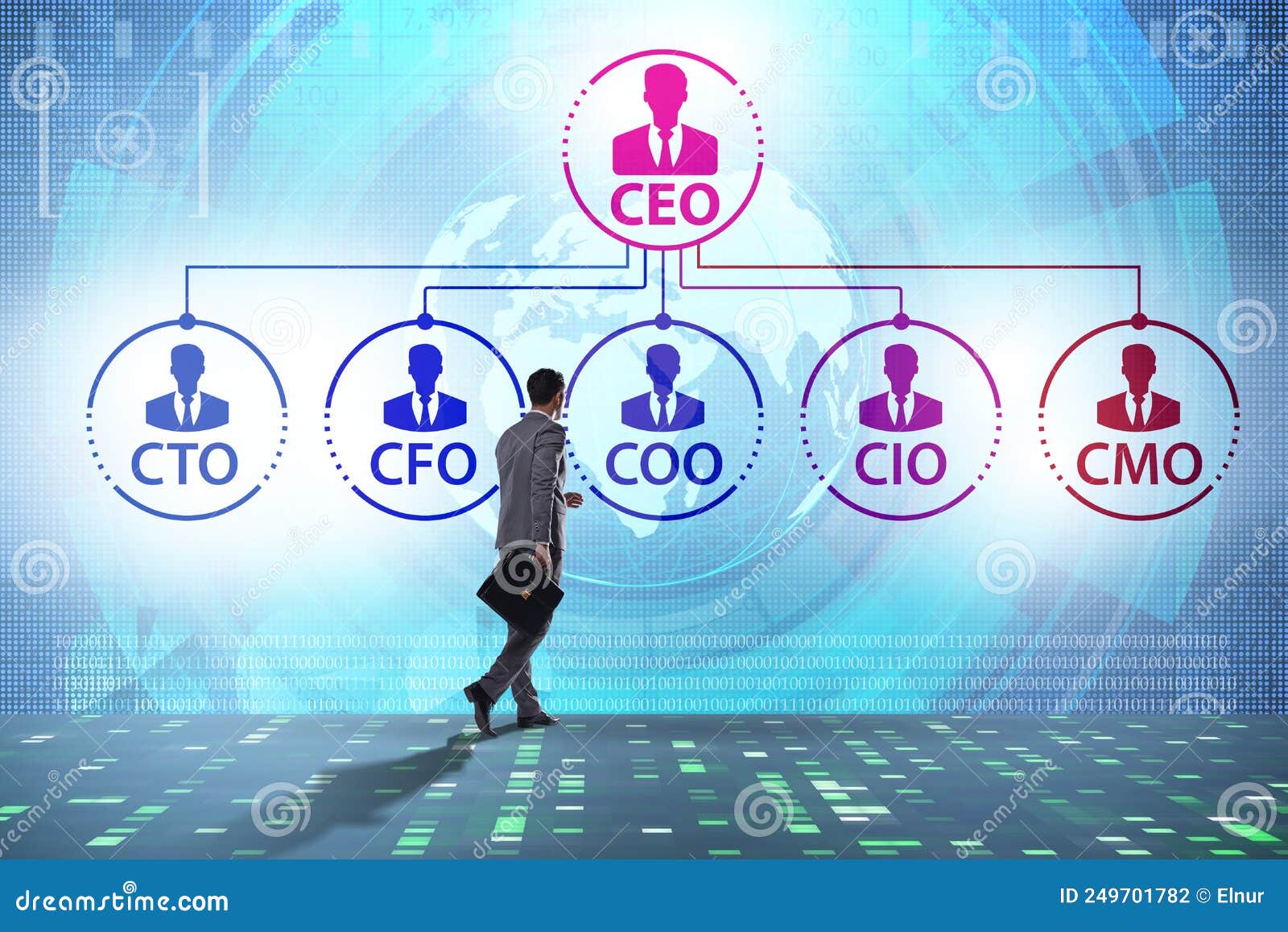 Illustration of Organisation Chart with Various Executives Stock Photo ...
