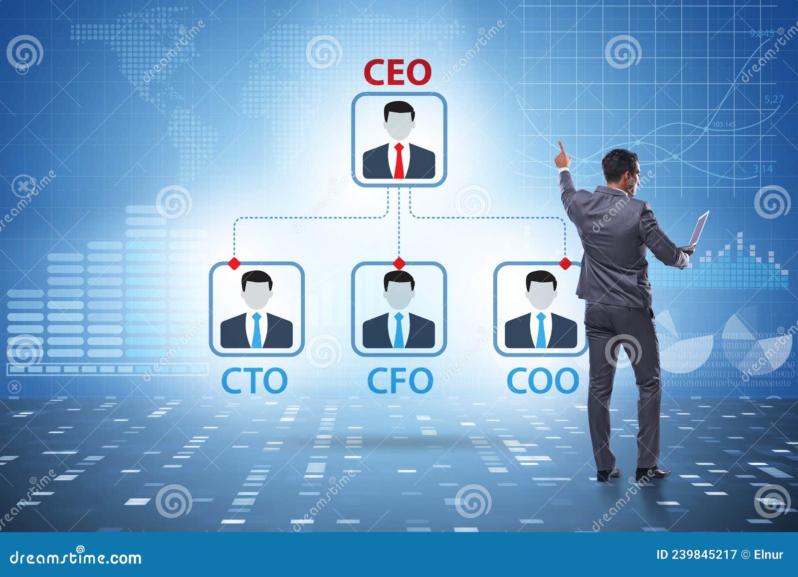 Illustration of Organisation Chart with Various Executives Stock Image ...