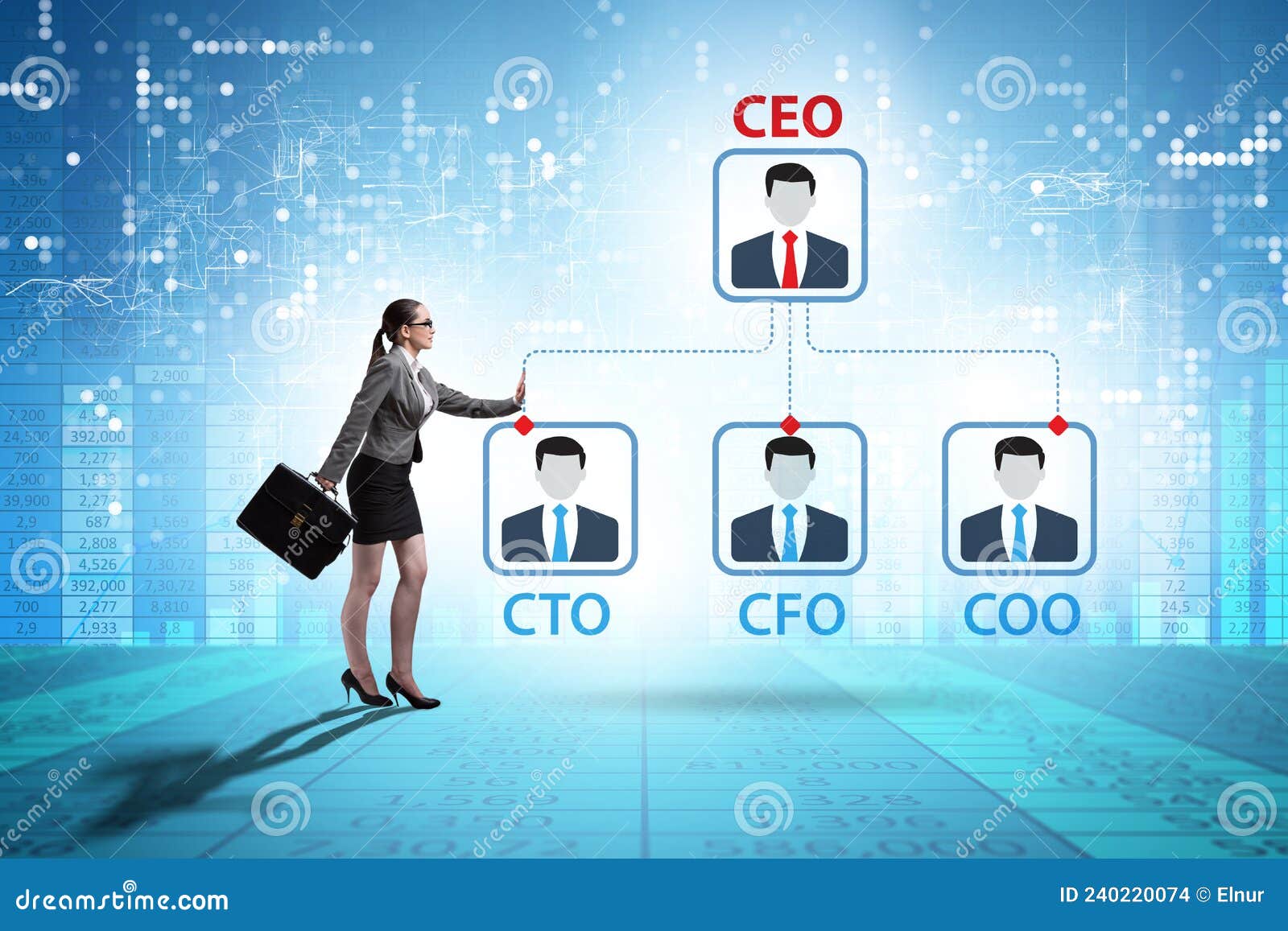 Illustration of Organisation Chart with Various Executives Stock Photo ...