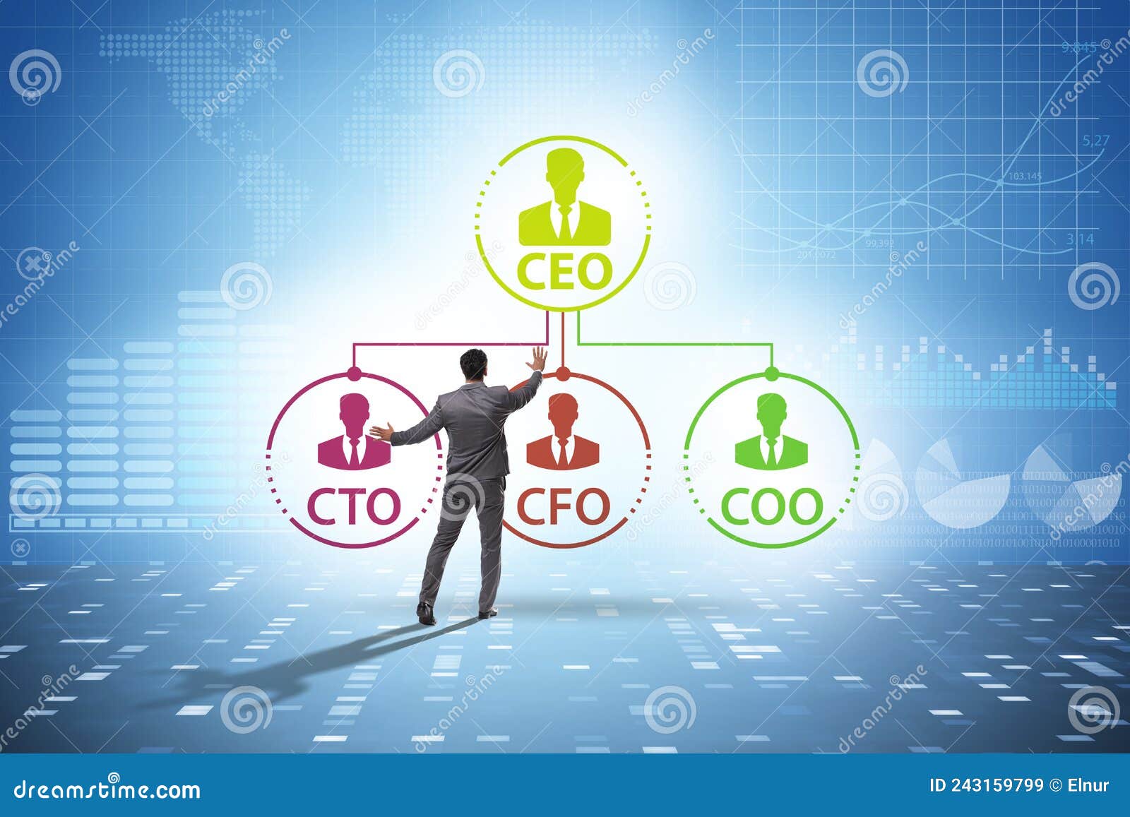 Illustration of Organisation Chart with Various Executives Stock Image ...