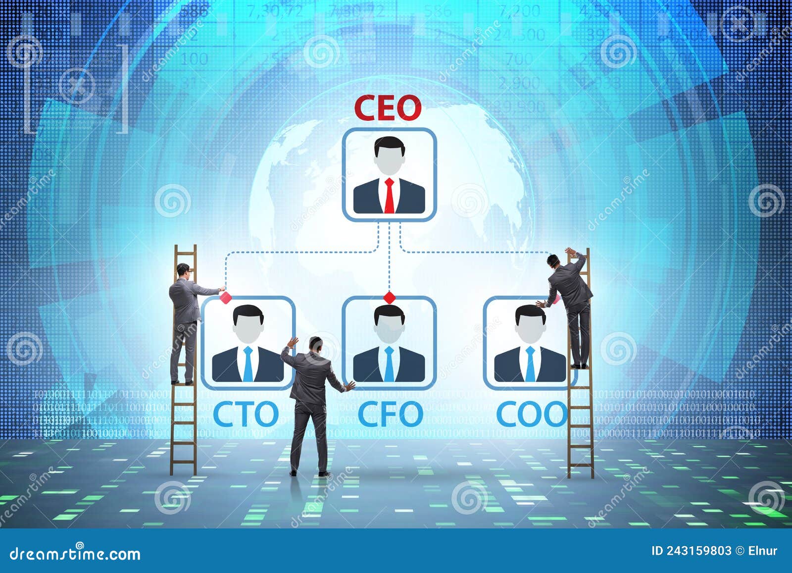 Illustration of Organisation Chart with Various Executives Stock ...