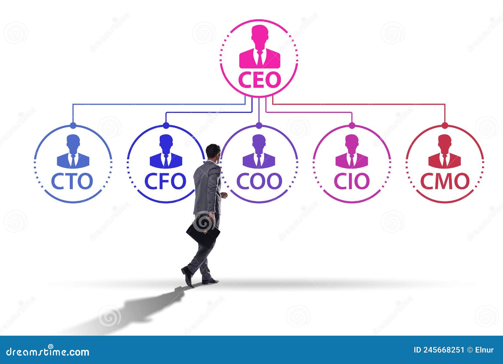 Illustration of Organisation Chart with Various Executives Stock Image ...