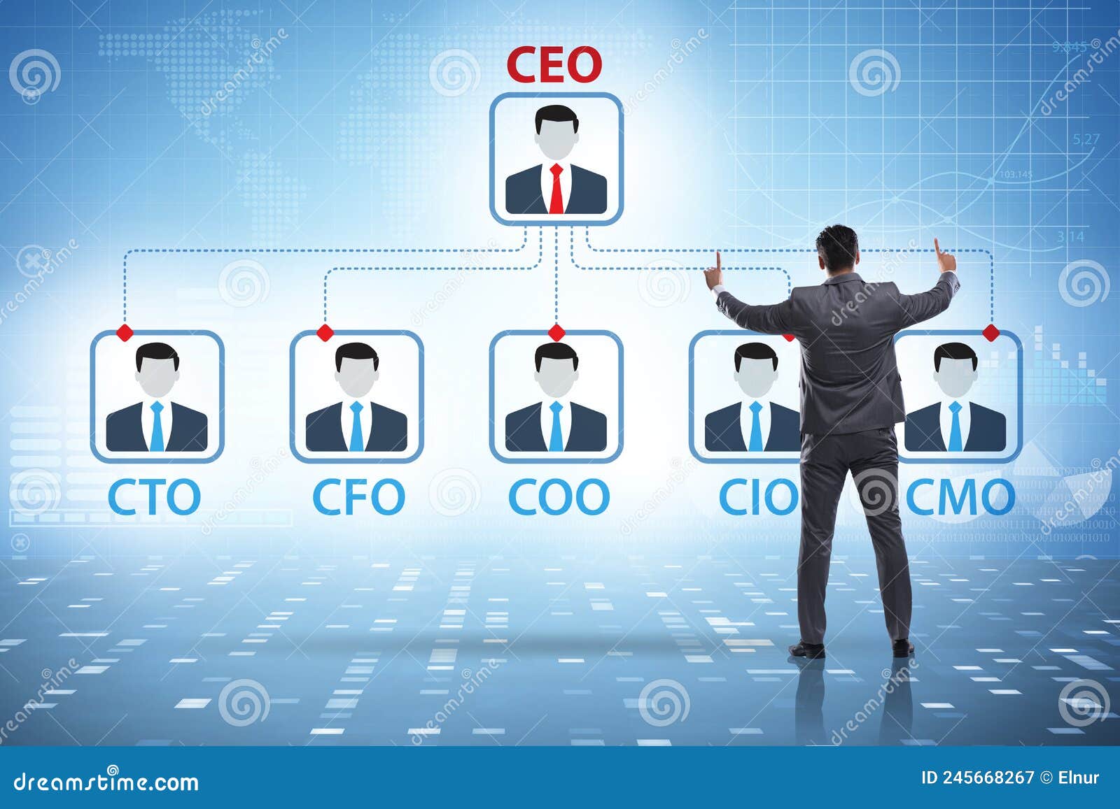 Illustration of Organisation Chart with Various Executives Stock Image ...