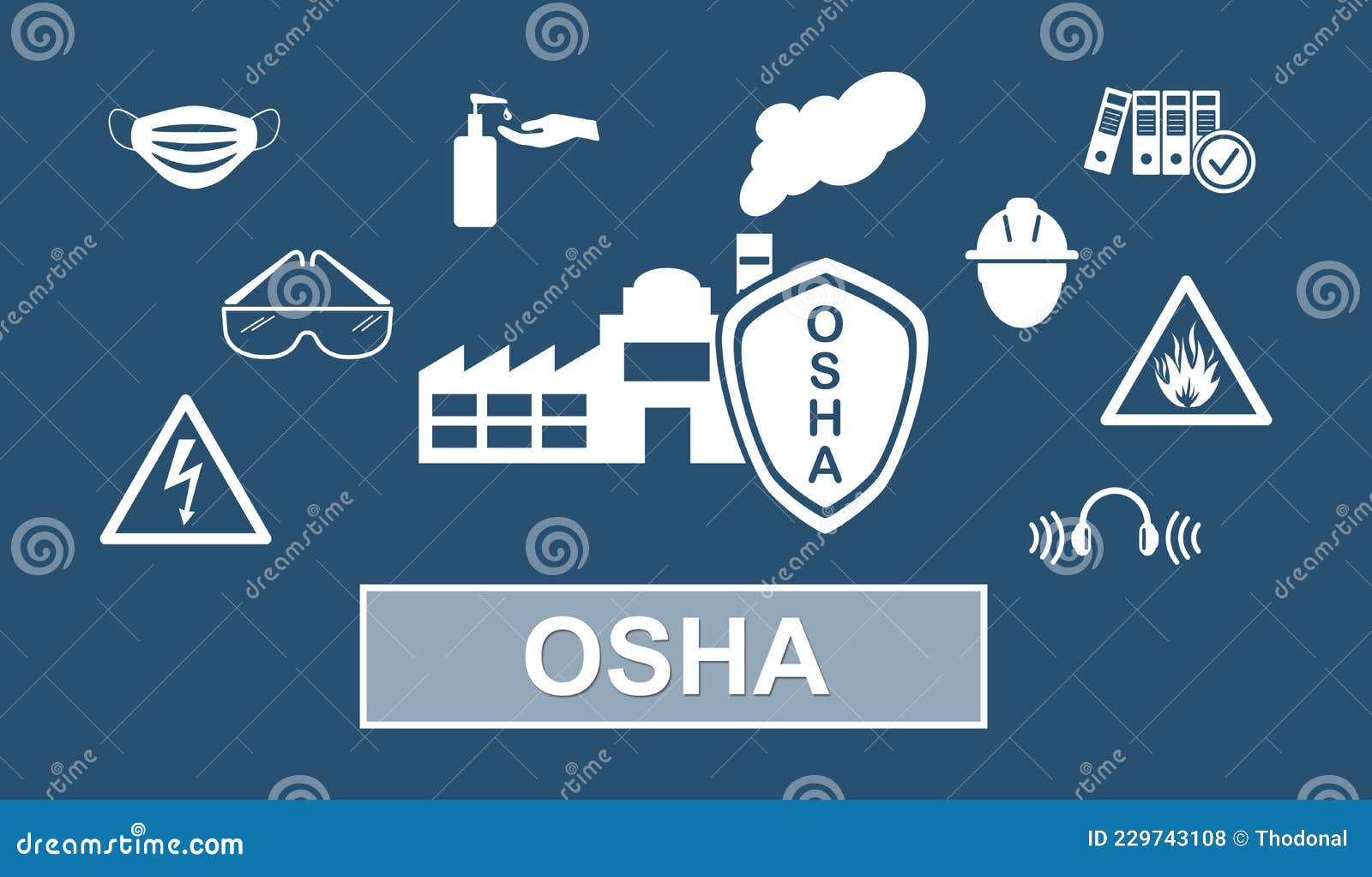 Concept of osha stock illustration. Illustration of work - 229743108