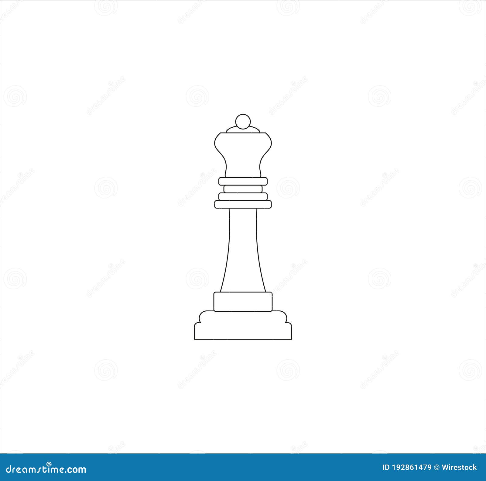 Illustration of Outline Chess Queen Figure Isolated on a White ...