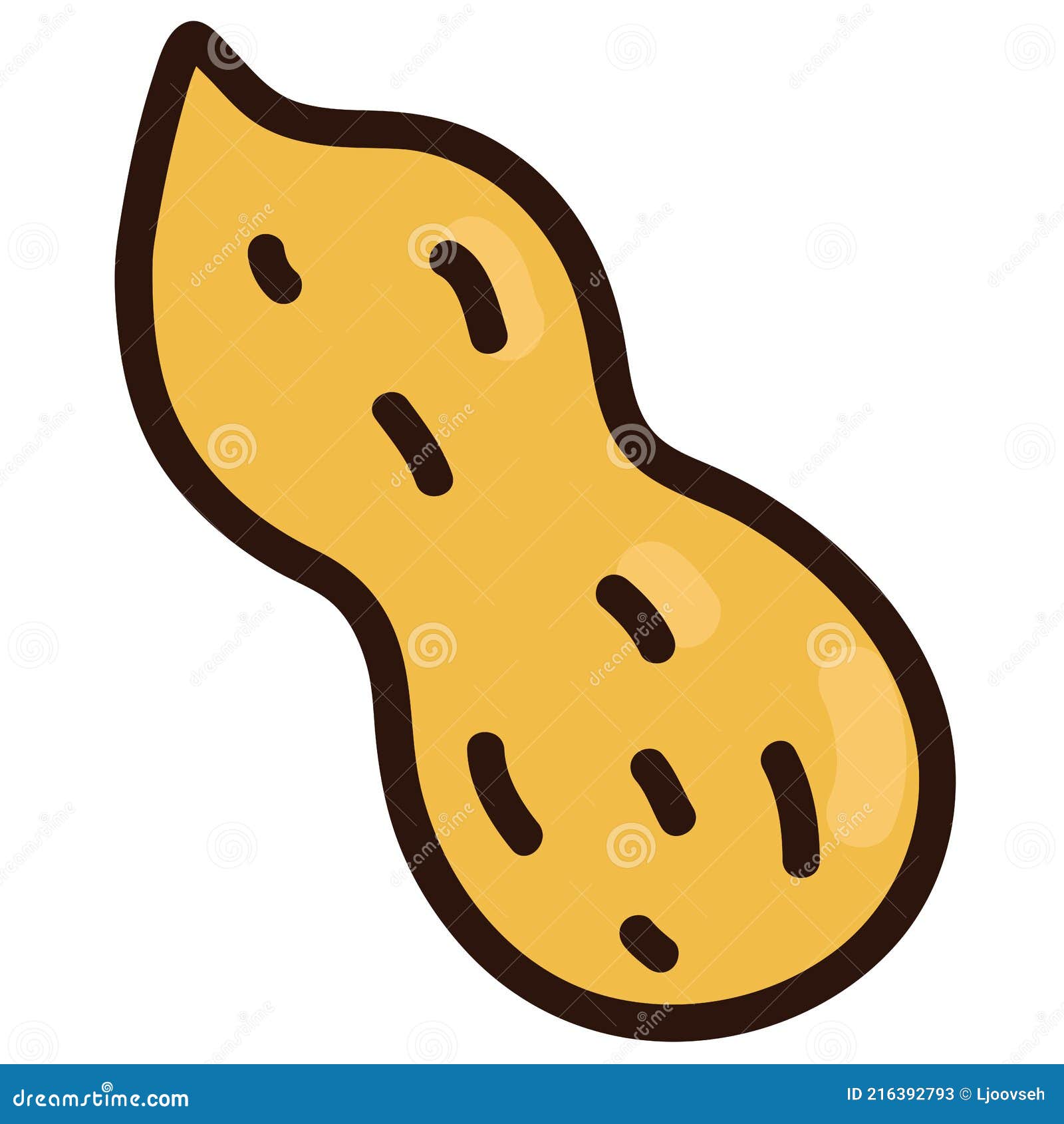 Illustration of Outlined Peanut Shell Stock Vector - Illustration of ...