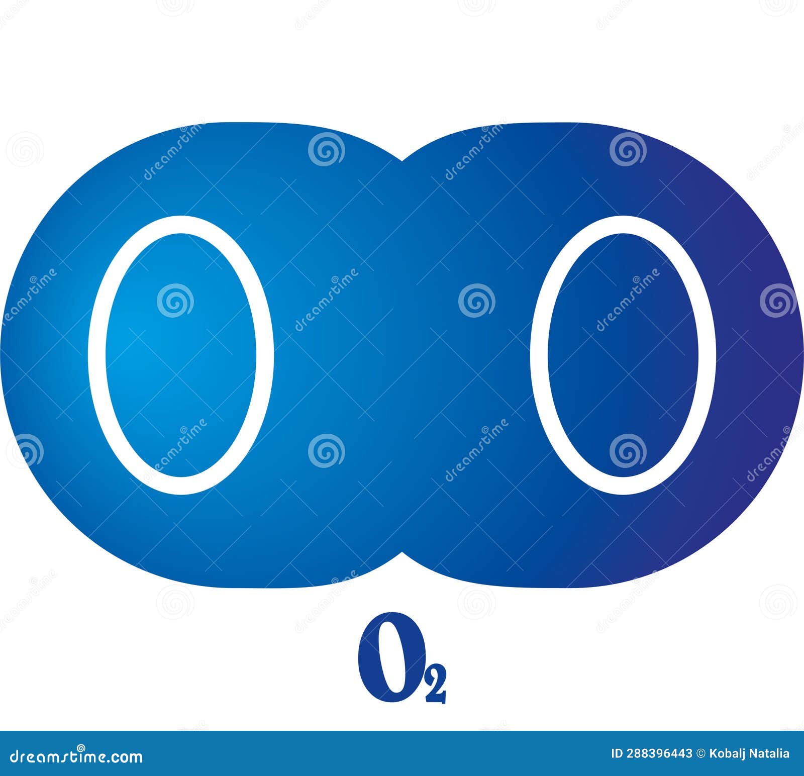 Illustration of Oxygen Molecule and Oxygen Formula Stock Illustration ...