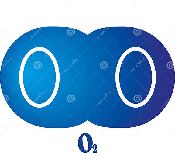 Illustration of Oxygen Molecule and Oxygen Formula Stock Illustration ...