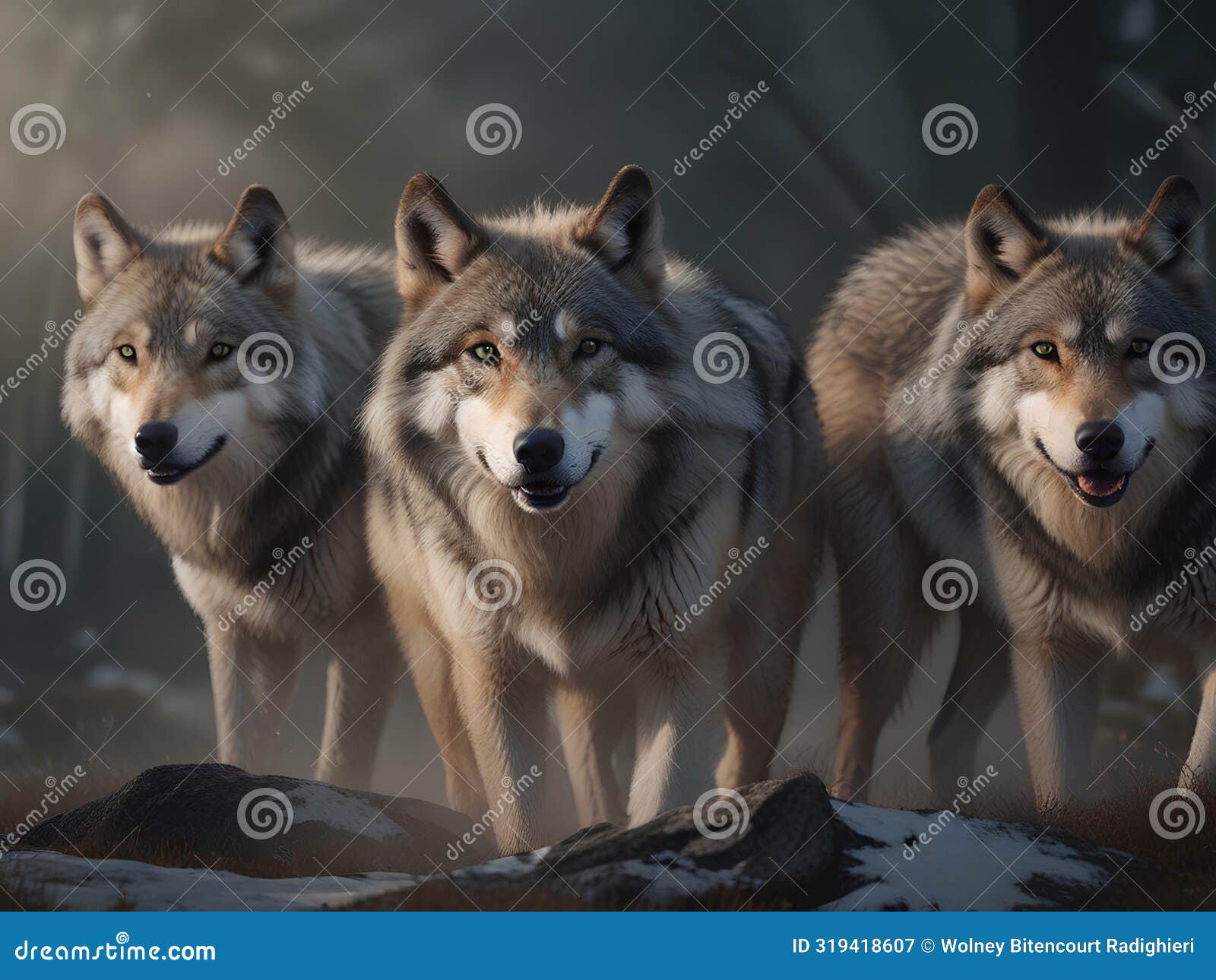 Illustration of a Pack of Wolves 2 Stock Illustration - Illustration of ...
