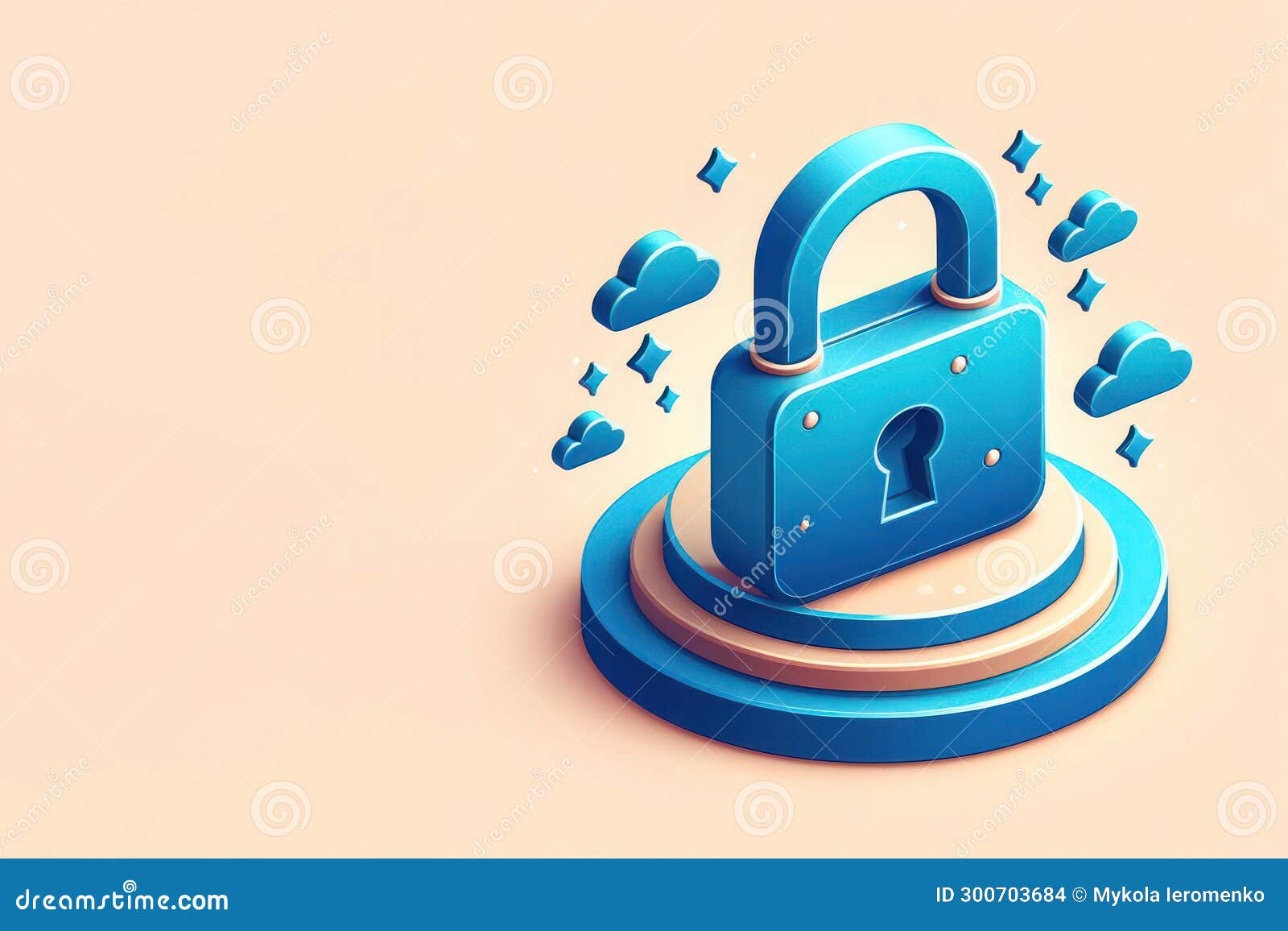 Illustration of a Padlock on a Blank Background. Place for Text. Stock ...