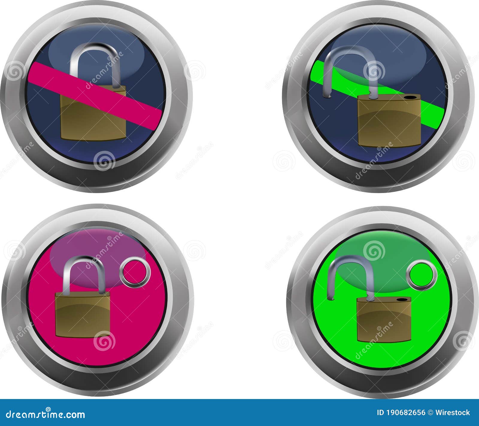 Illustration of Padlock Buttons Stock Illustration - Illustration of ...