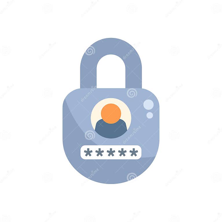 Padlock Protecting User Account with Password, Cybersecurity Concept ...